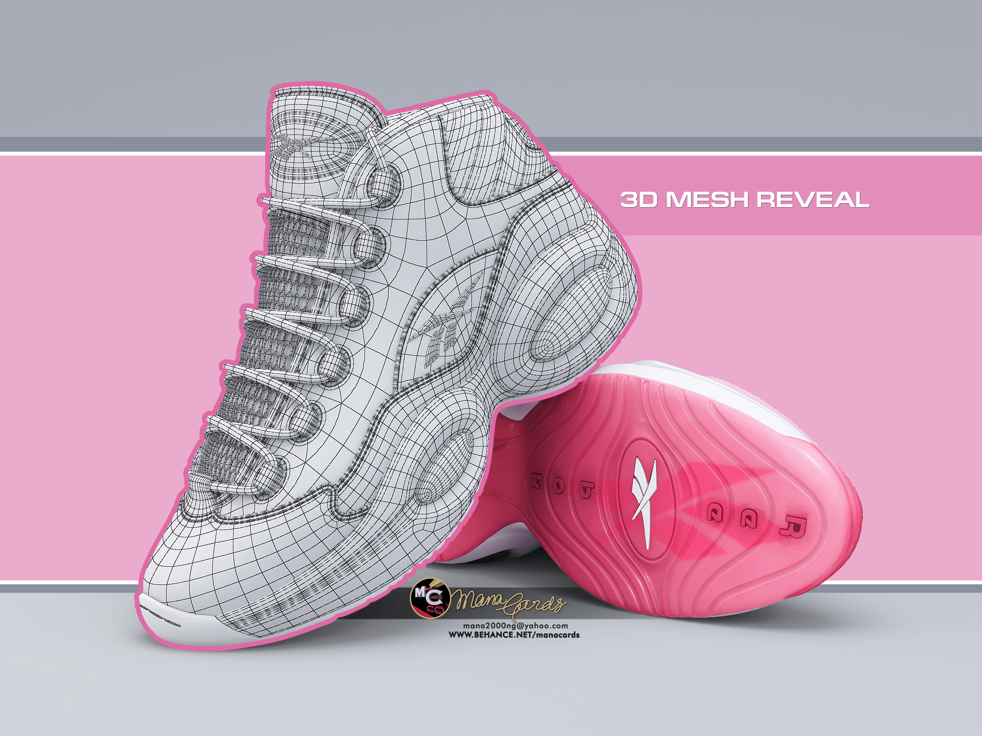3d sneaker vizReebok Question Sneaker 3D Render by manacards