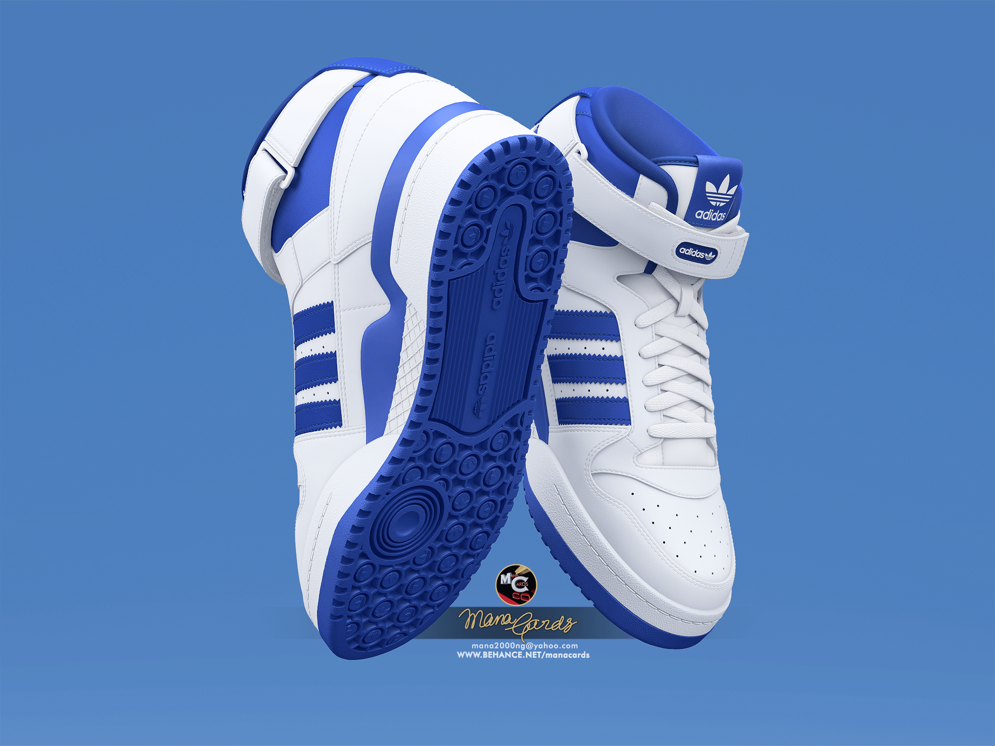 3d sneakers viz Adidas Forum sneaker 3D Render by manacards