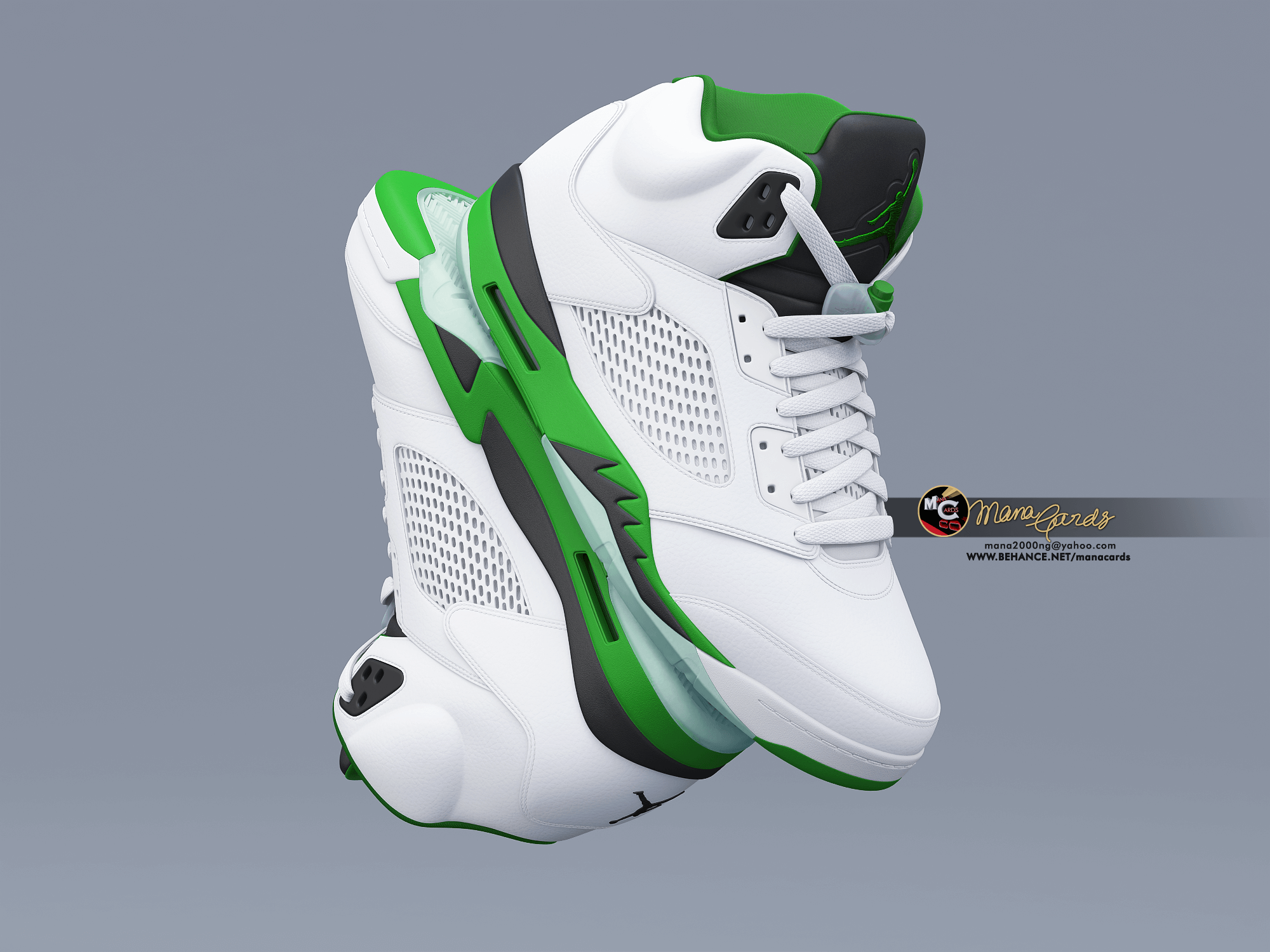 3d Sneakers viz Air Jordan 5-retro 3D Render by manacards