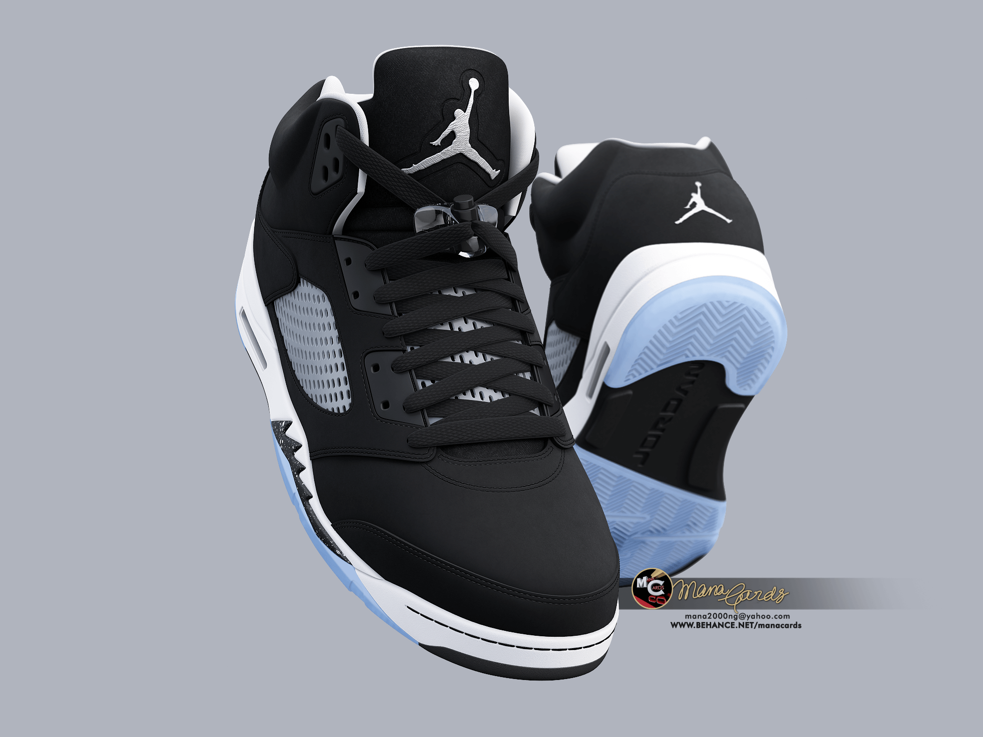 3d Sneakers viz Air Jordan 5-retro 3D Render by manacards