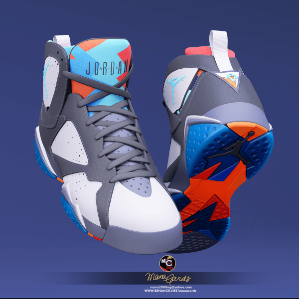 3d sneakers viz Air-Jordan 3-retro WF 3D Render by manacards