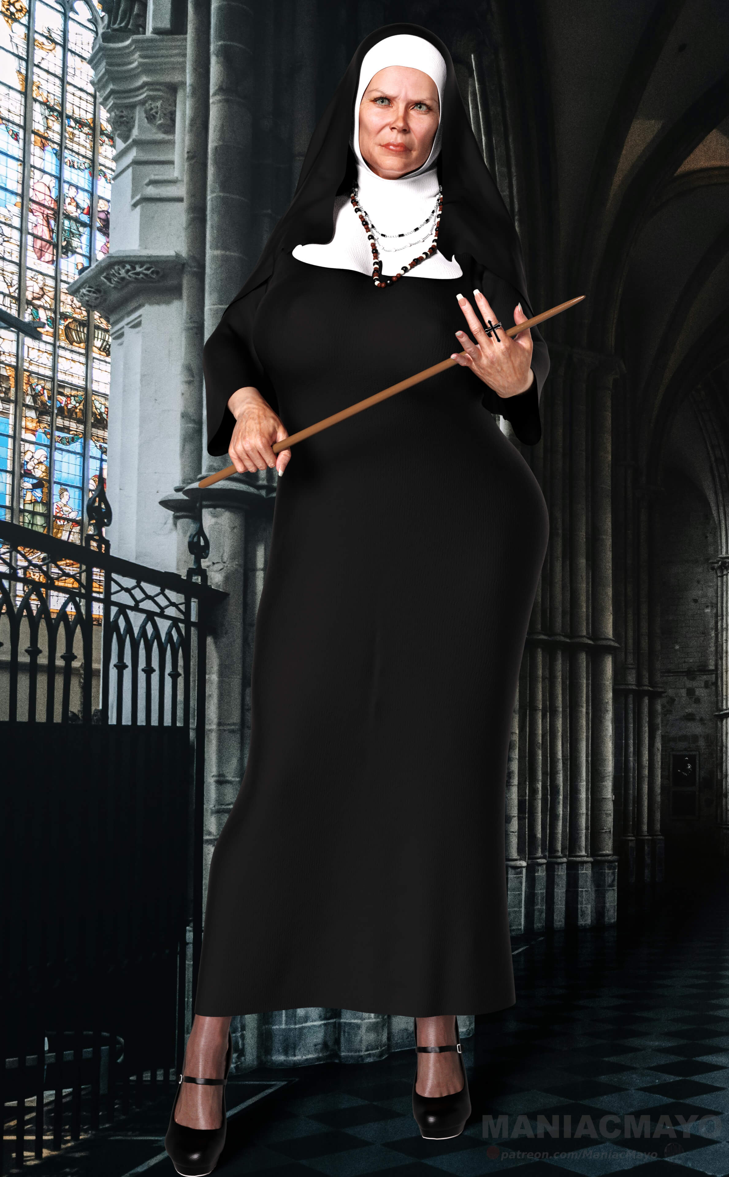 Mother Superior 3D Render, Digital Art by Maniacmayo