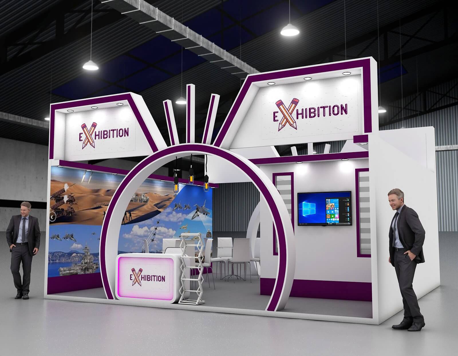 10. Exhibition Stall (2 Sides Open) - 3D Model by manishsingla1994