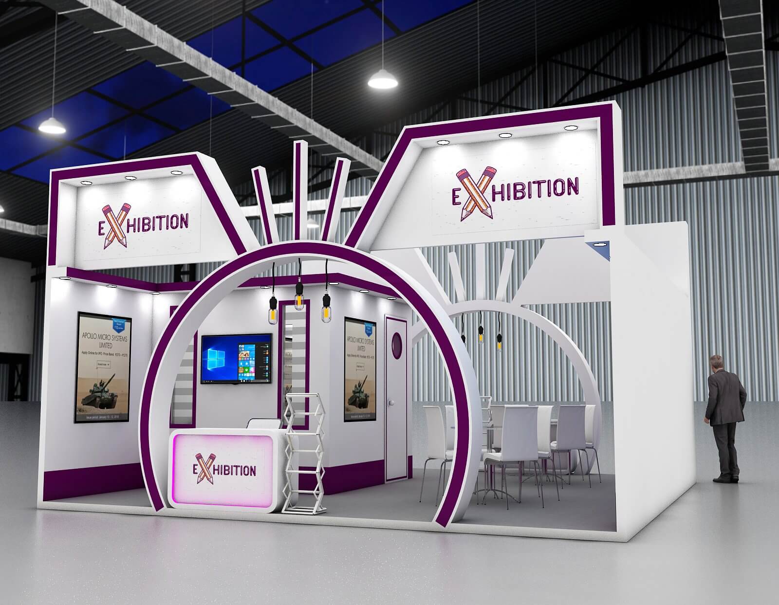 10. Exhibition Stall (2 Sides Open) - 3D Model by manishsingla1994