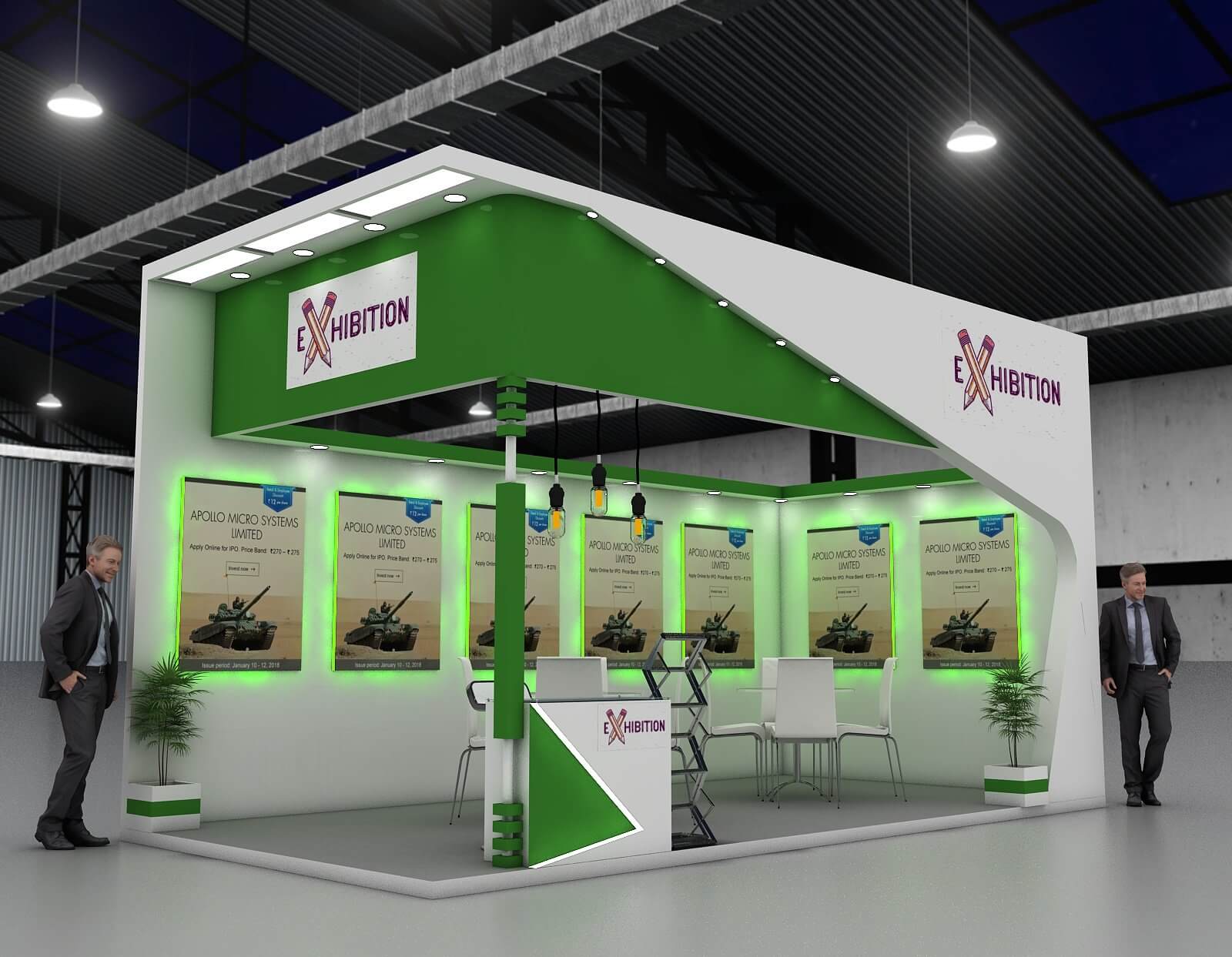 14 Exhibition Stall (2 Sides Open) - 3D Model by manishsingla1994