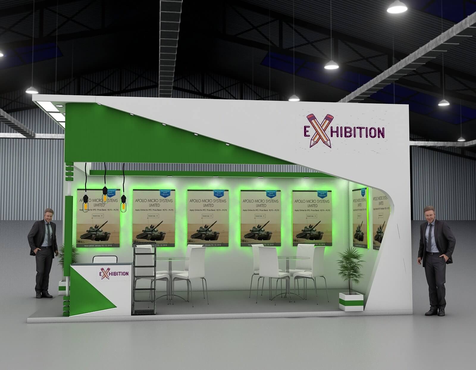 14 Exhibition Stall (2 Sides Open) - 3D Model by manishsingla1994