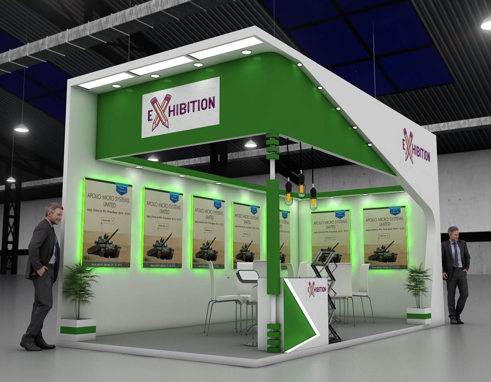 14 Exhibition Stall (2 Sides Open) - 3D Model by manishsingla1994