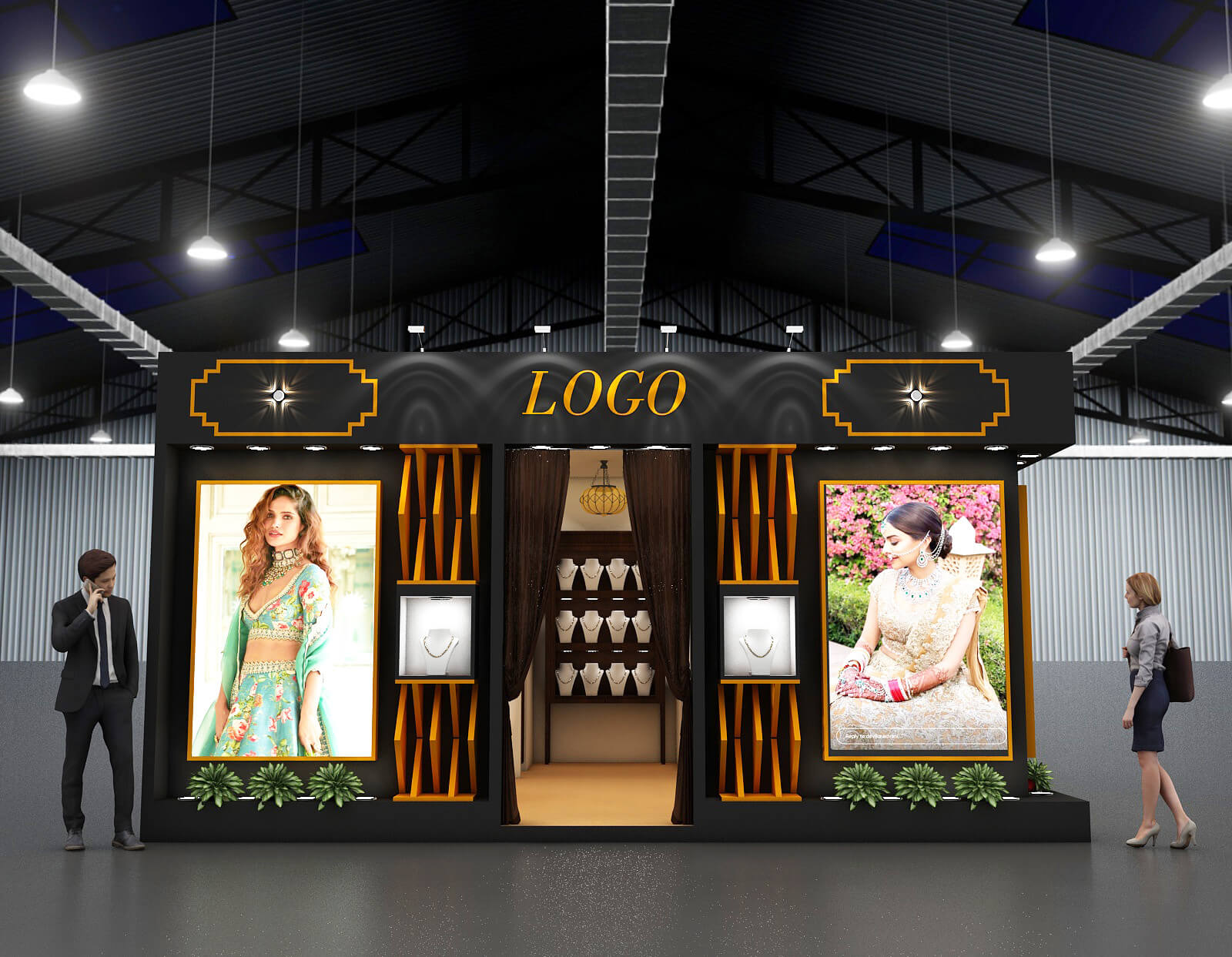16.. Exhibition Stall (2 Sides Open) - 3D Model by manishsingla1994