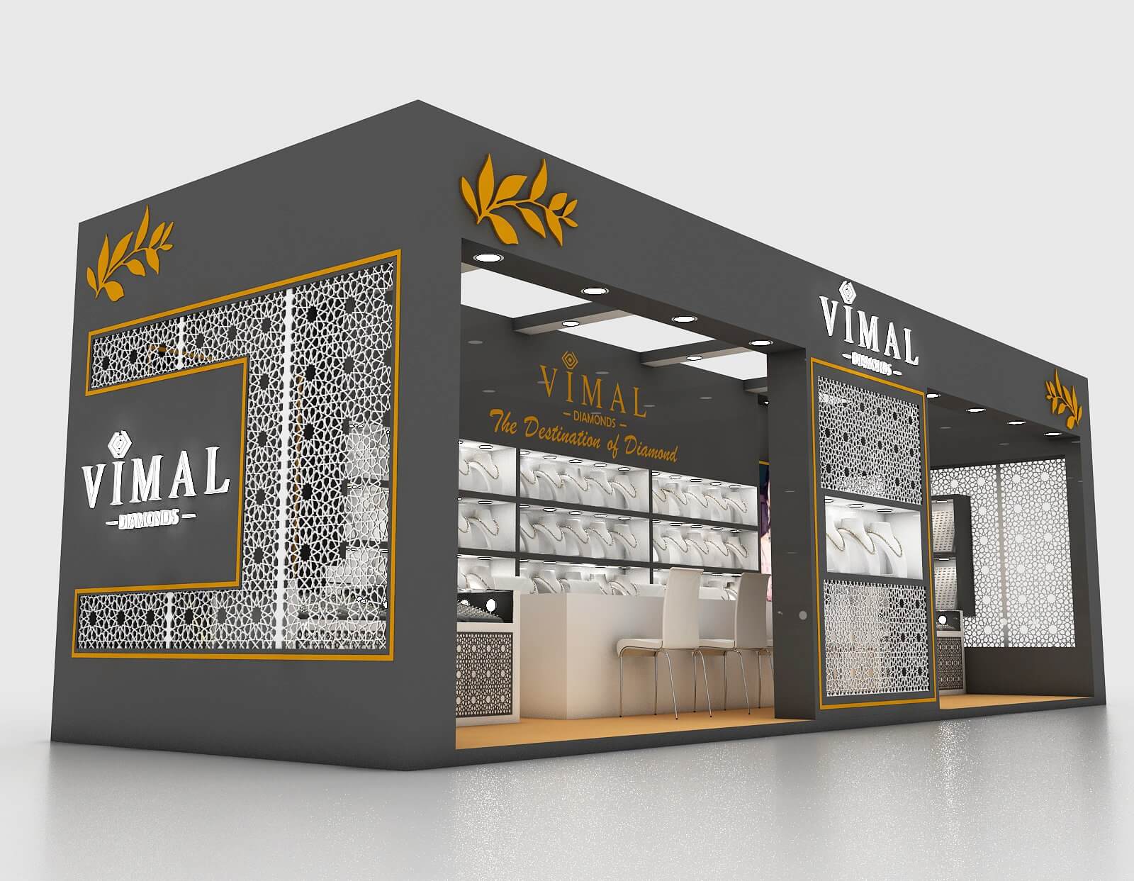 7 .Exhibition Stall (3 Sides Open) - 3D Model by manishsingla1994