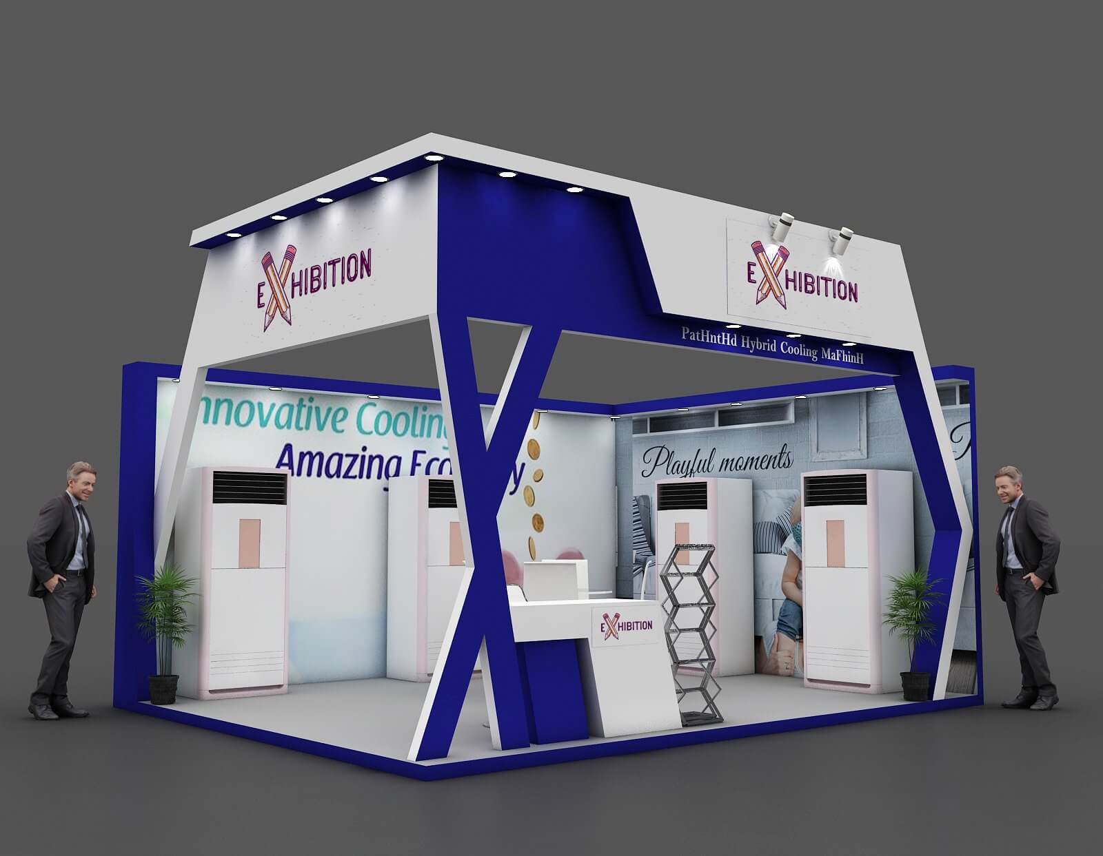 4.Exhibition Stall (2 Sides Open) - 3D Model by manishsingla1994