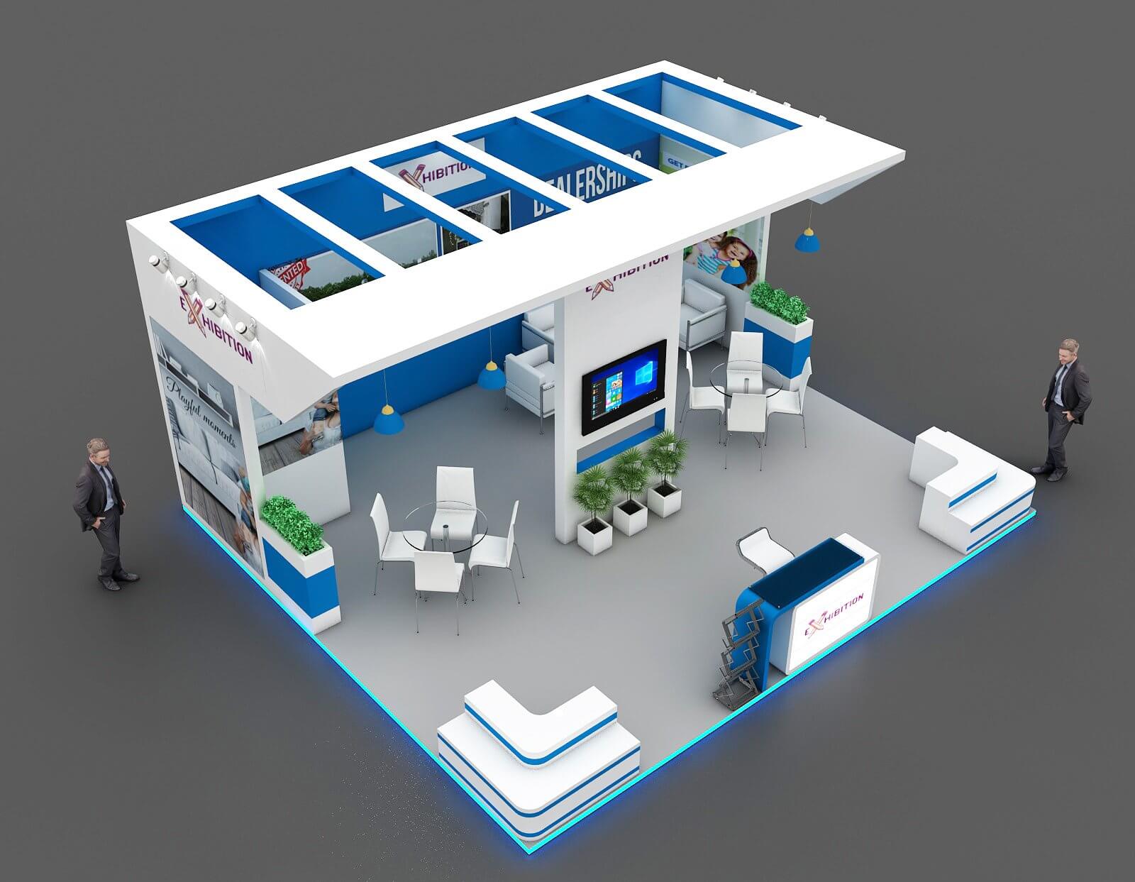 3.Exhibition Stall (3 Sides Open) - 3D Model by manishsingla1994