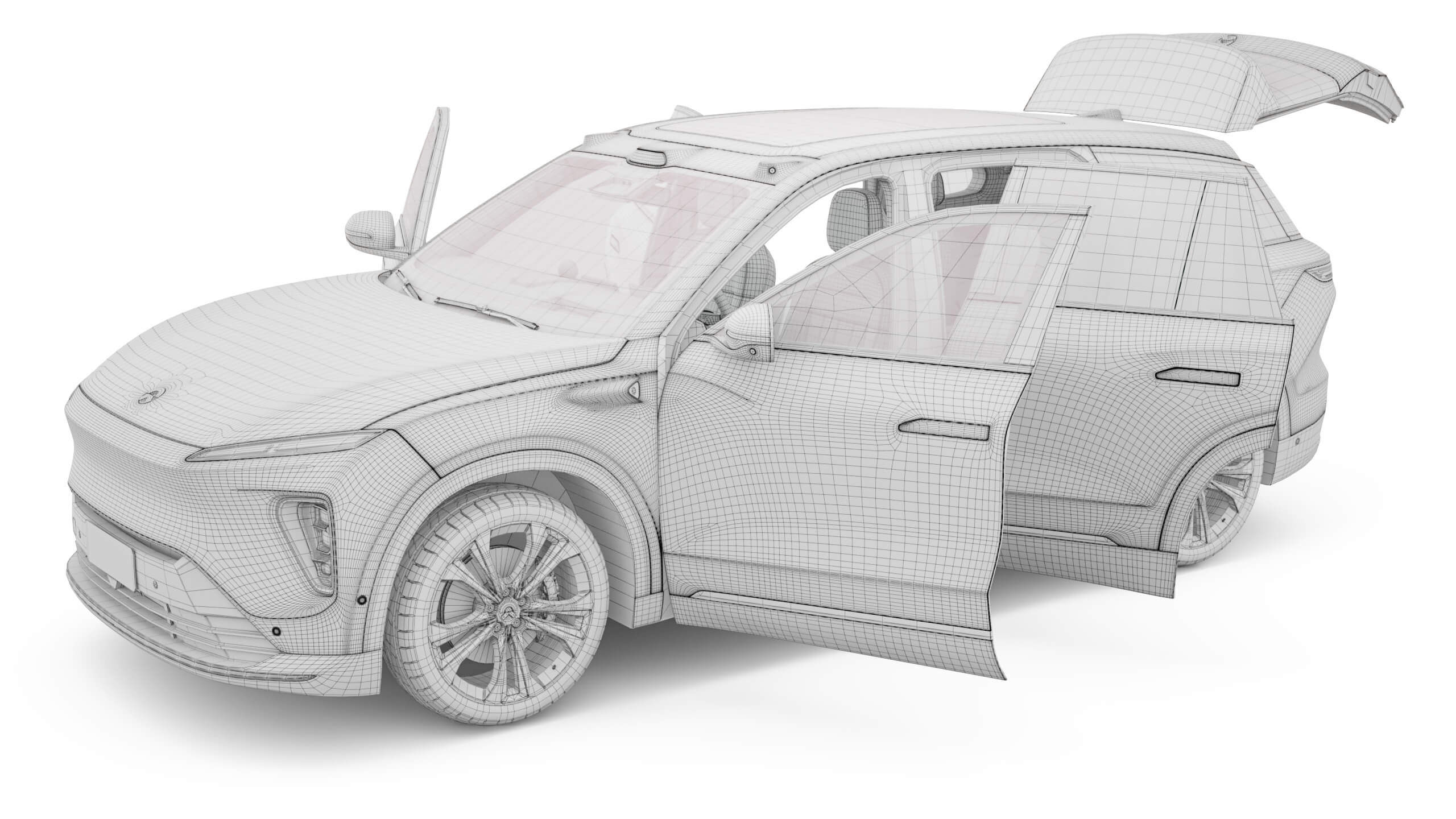 2024 Nio EL8 ES8 With Interior - 3D Model by MantangCG