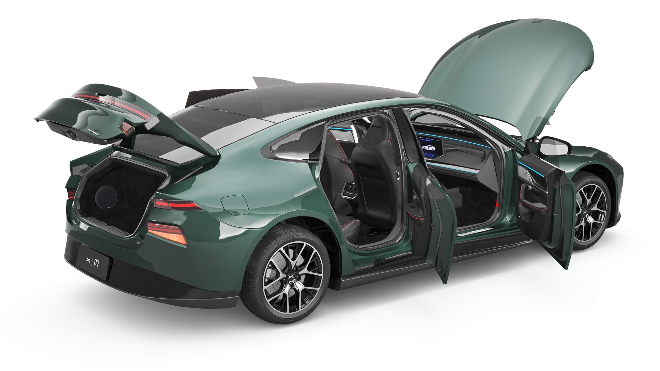 2024 Xpeng P7 With Interior - 3D Model by MantangCG