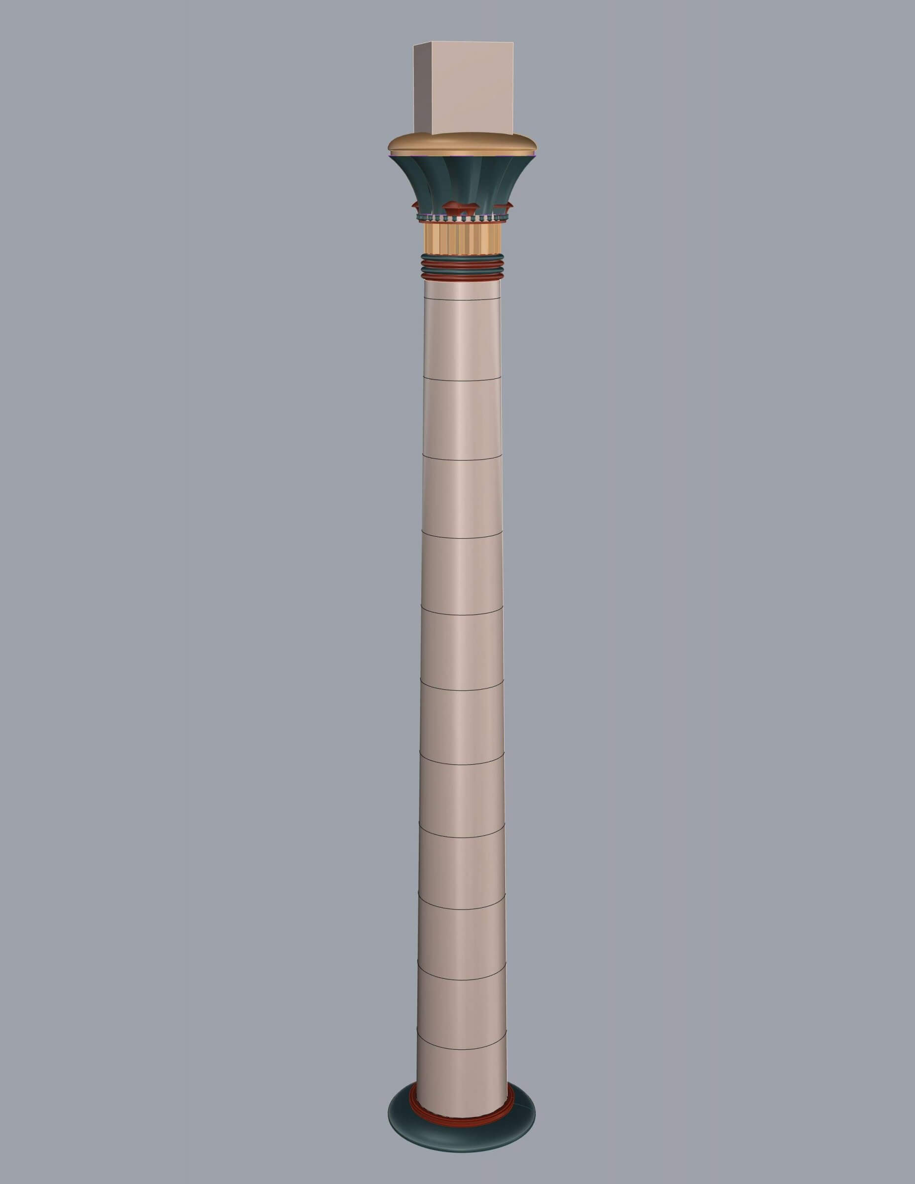 Ancient Egyptian Pharaoh Column 05 - 3D Model by maram