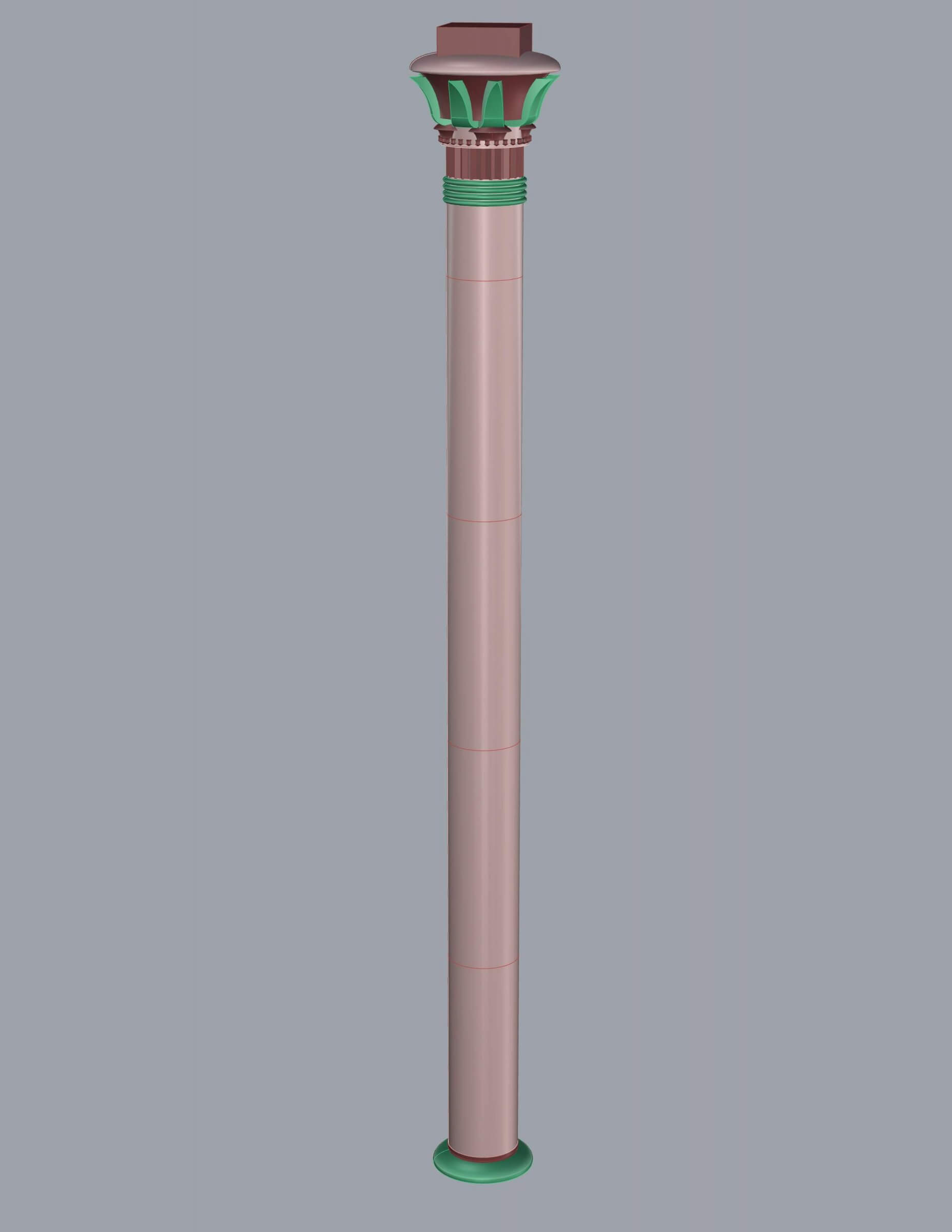 Ancient Egyptian Pharaoh Column 06 - 3D Model by maram