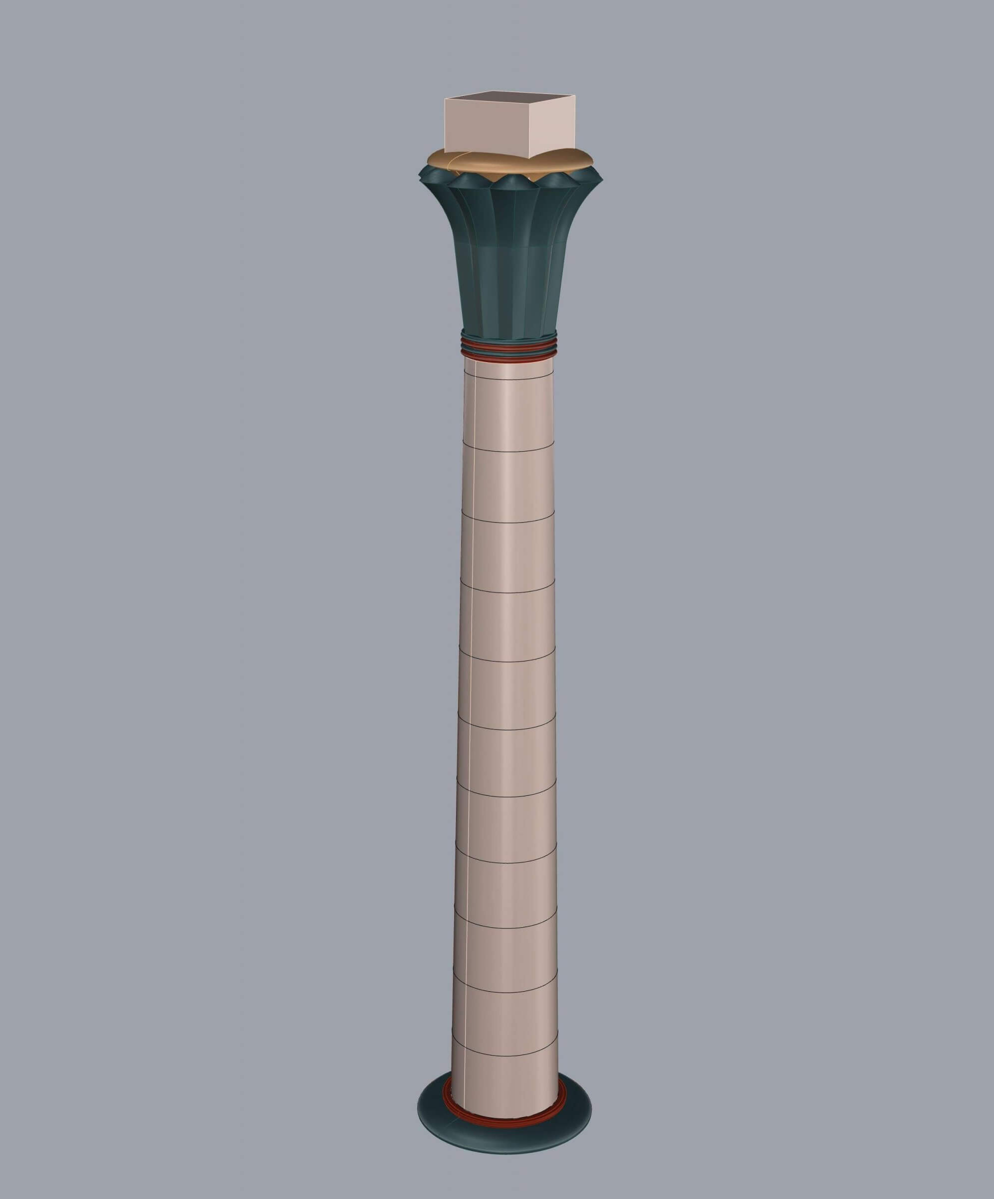 Ancient Egyptian Pharaoh Column 04 - 3D Model by maram