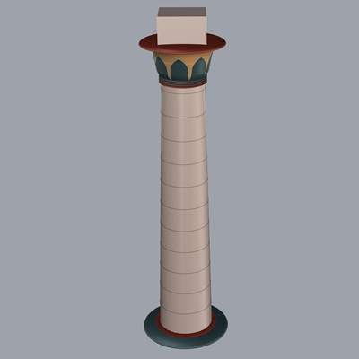 Ancient Egyptian Pharaoh Column 01 - 3D Model by maram