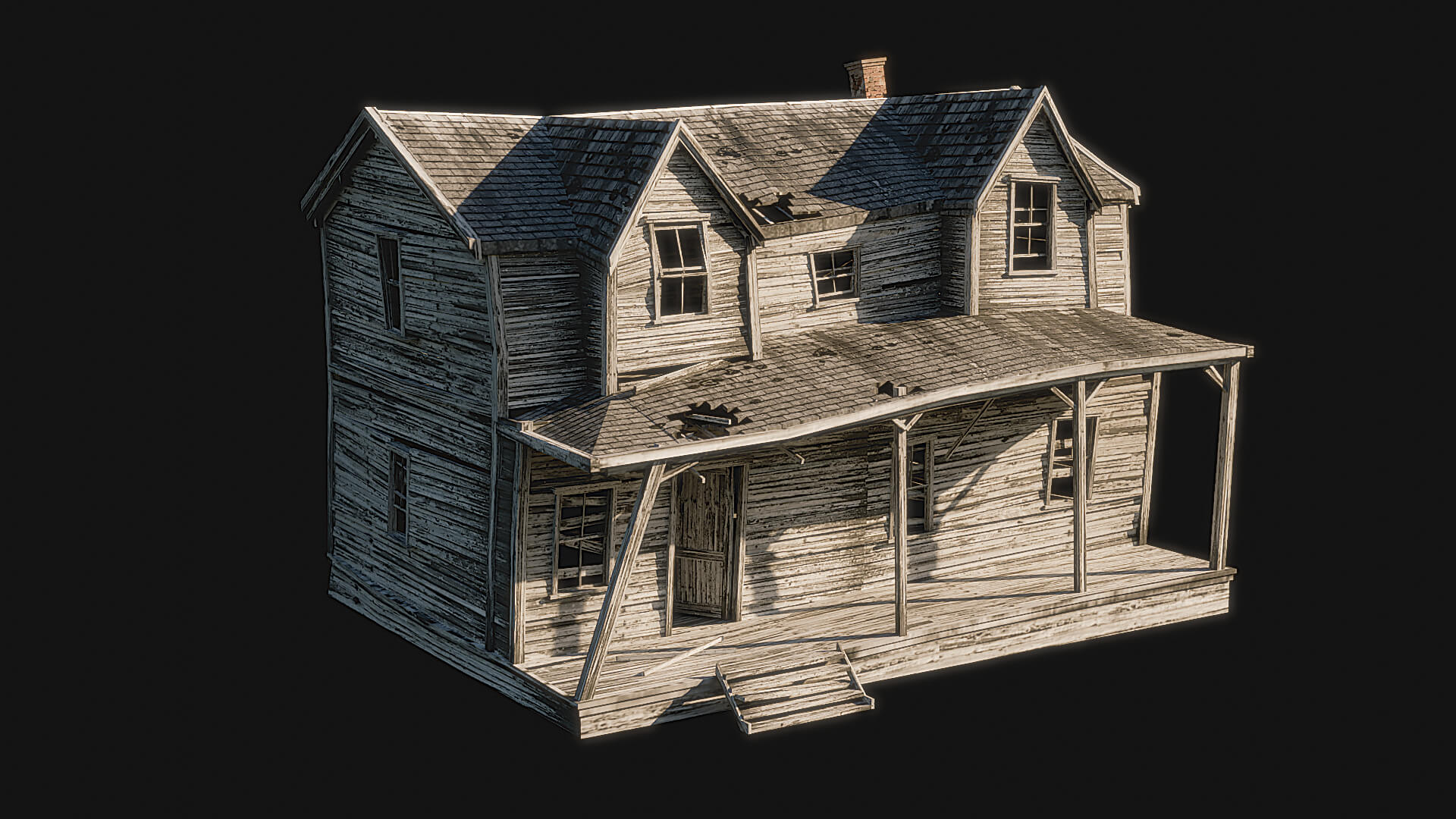 Abandoned House With Interior Low Poly - 3D Model by Marcangangelo Di ...