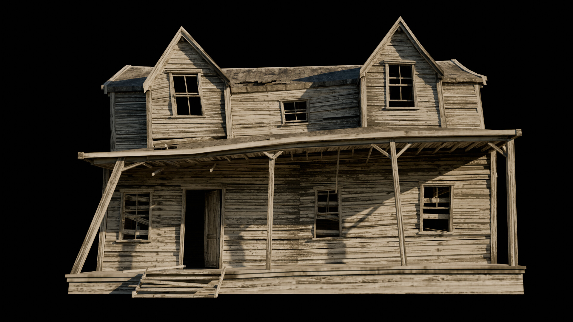Abandoned House With Interior Low Poly - 3D Model by Marcangangelo Di ...