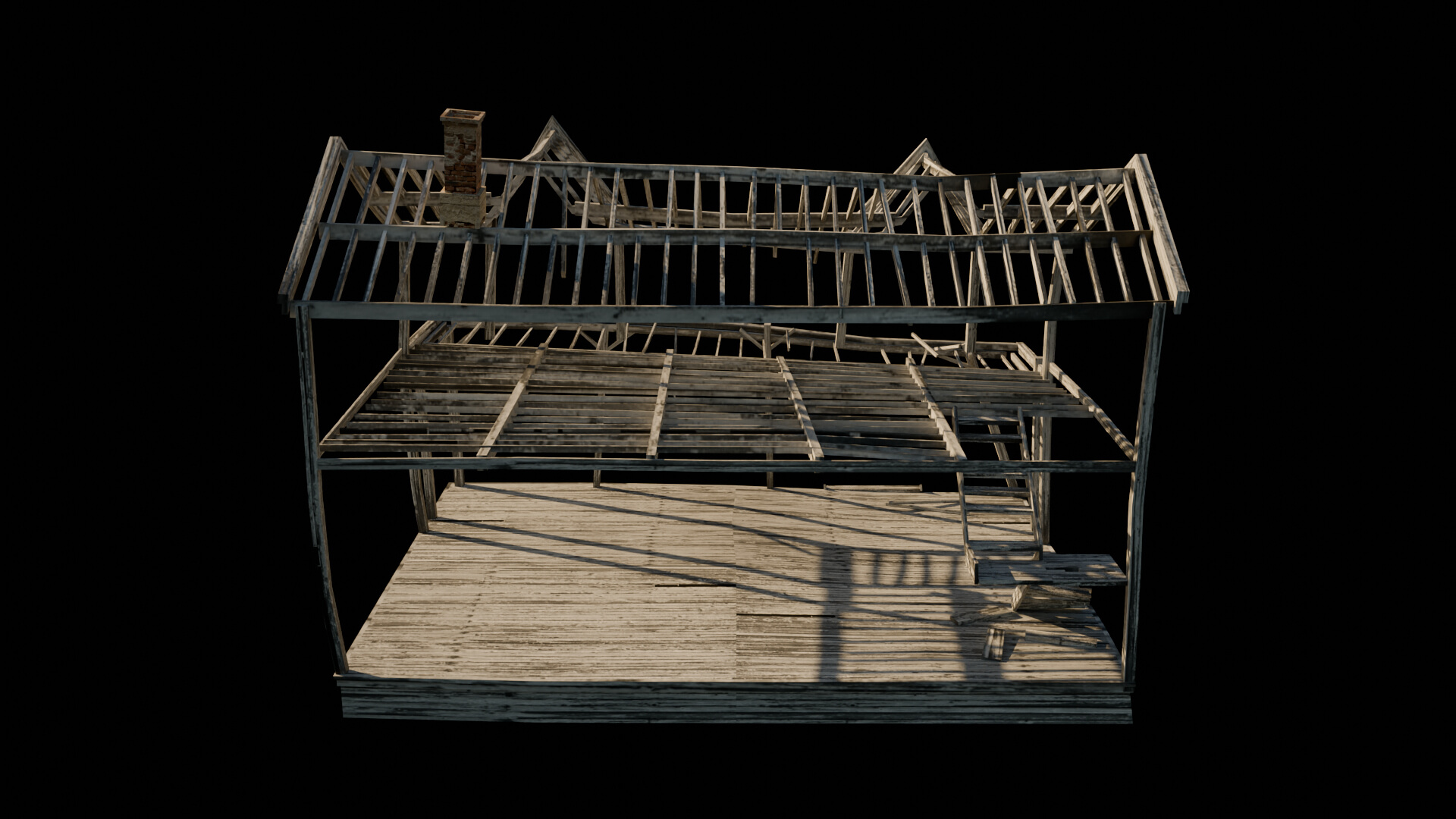 Abandoned House With Interior Low Poly - 3D Model by Marcangangelo Di ...