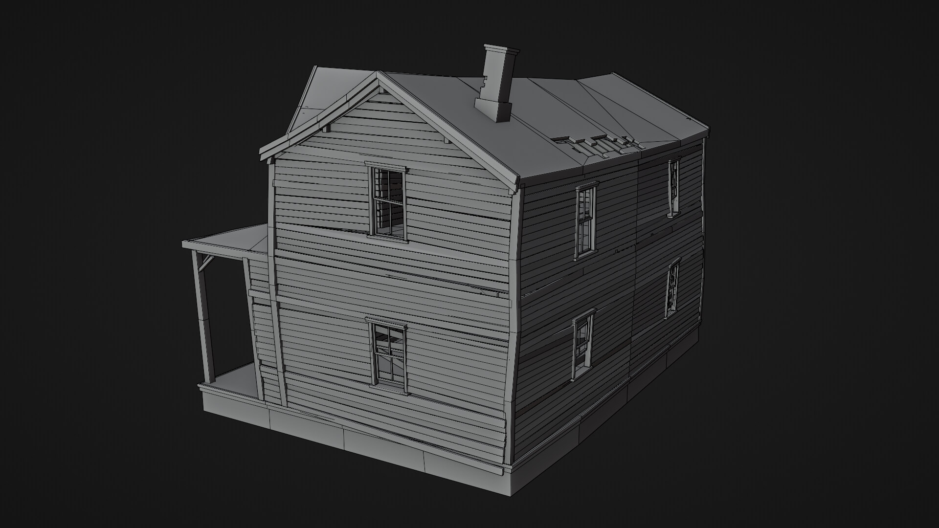 Abandoned House With Interior Low Poly - 3D Model by Marcangangelo Di ...