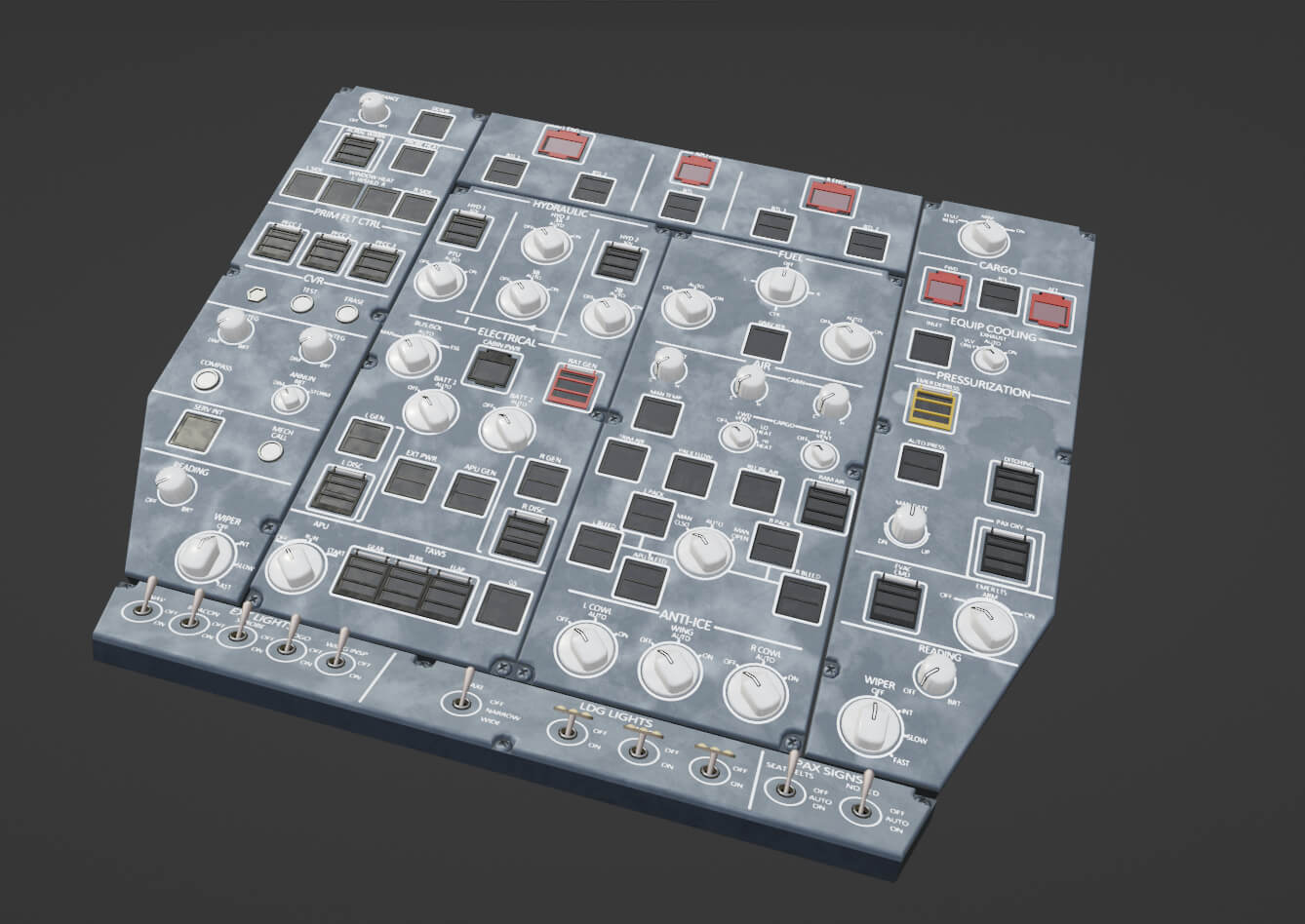 Airbus A220 Cockpit Overhead Animated Low Poly - 3D Model by ...