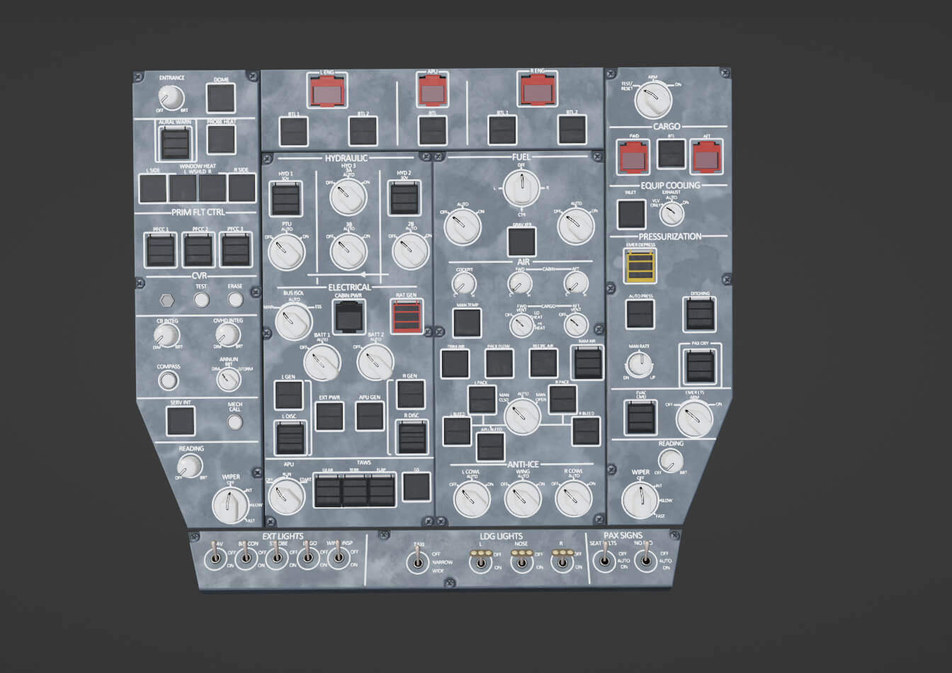 Airbus A220 Cockpit Overhead Animated Low Poly - 3D Model by ...