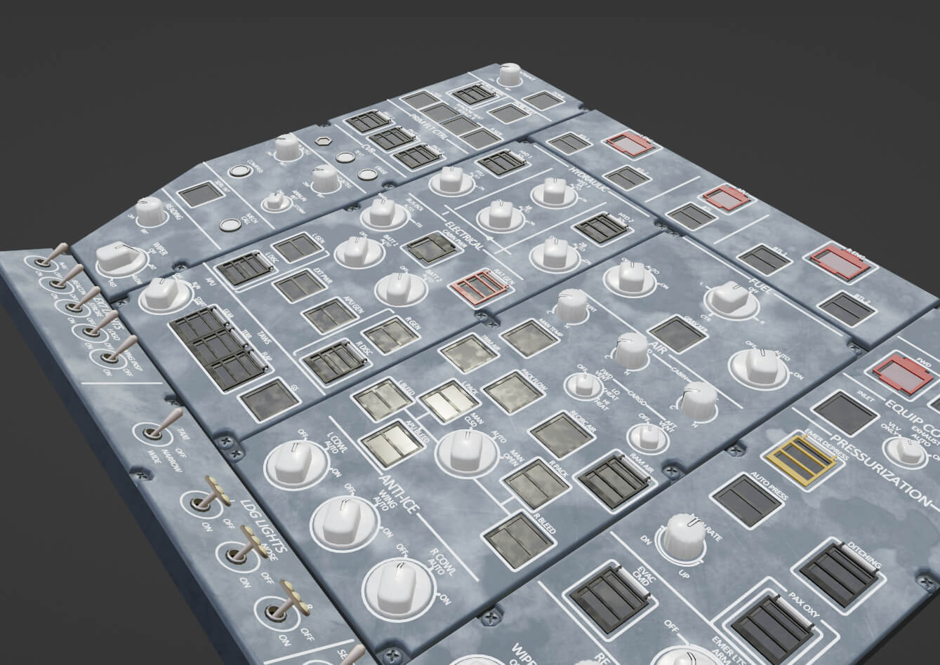 Airbus A220 Cockpit Overhead Animated Low Poly - 3D Model by ...