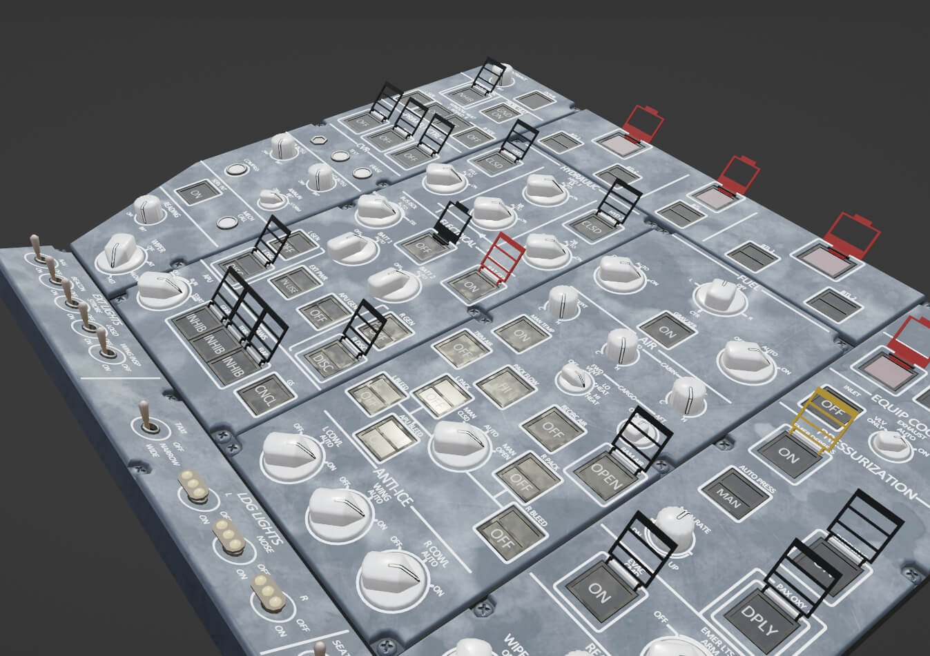 Airbus A220 Cockpit Overhead Animated Low Poly - 3D Model by ...