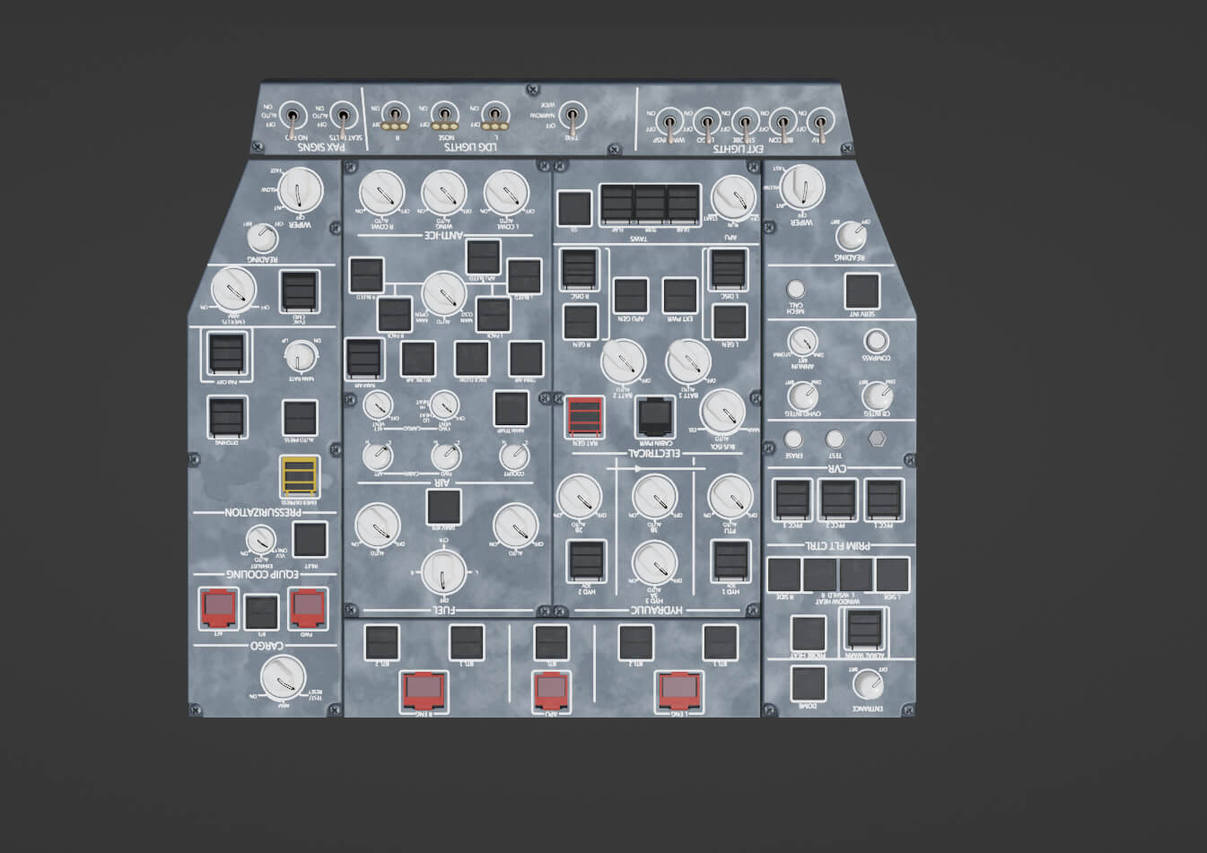 Airbus A220 Cockpit Overhead Animated Low Poly - 3D Model by ...