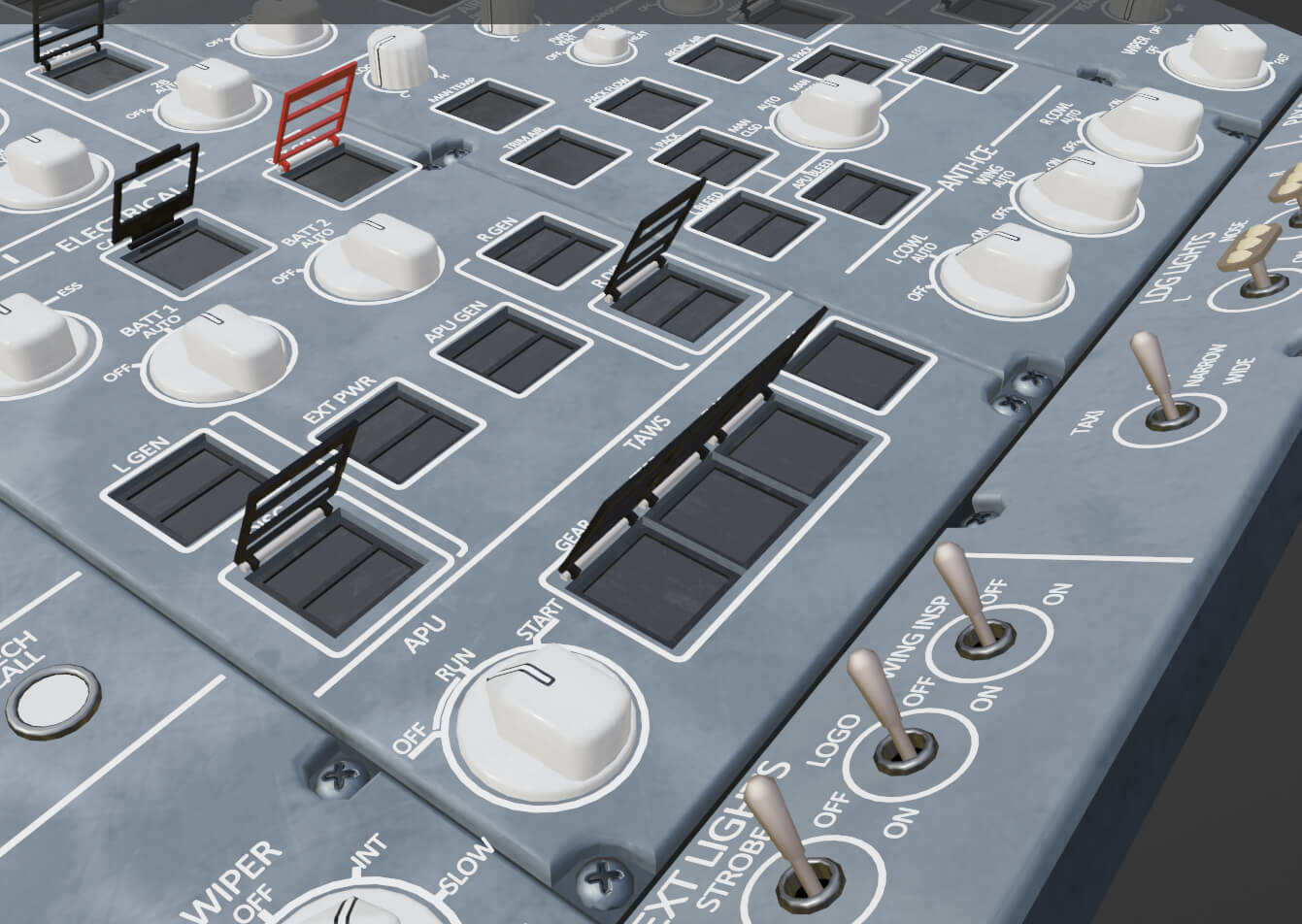 Airbus A220 Cockpit Overhead Animated Low Poly - 3D Model by ...