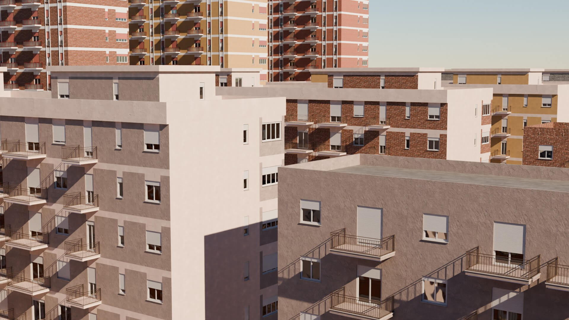High Density City Residential Buildings Low Poly - 3D Model by ...