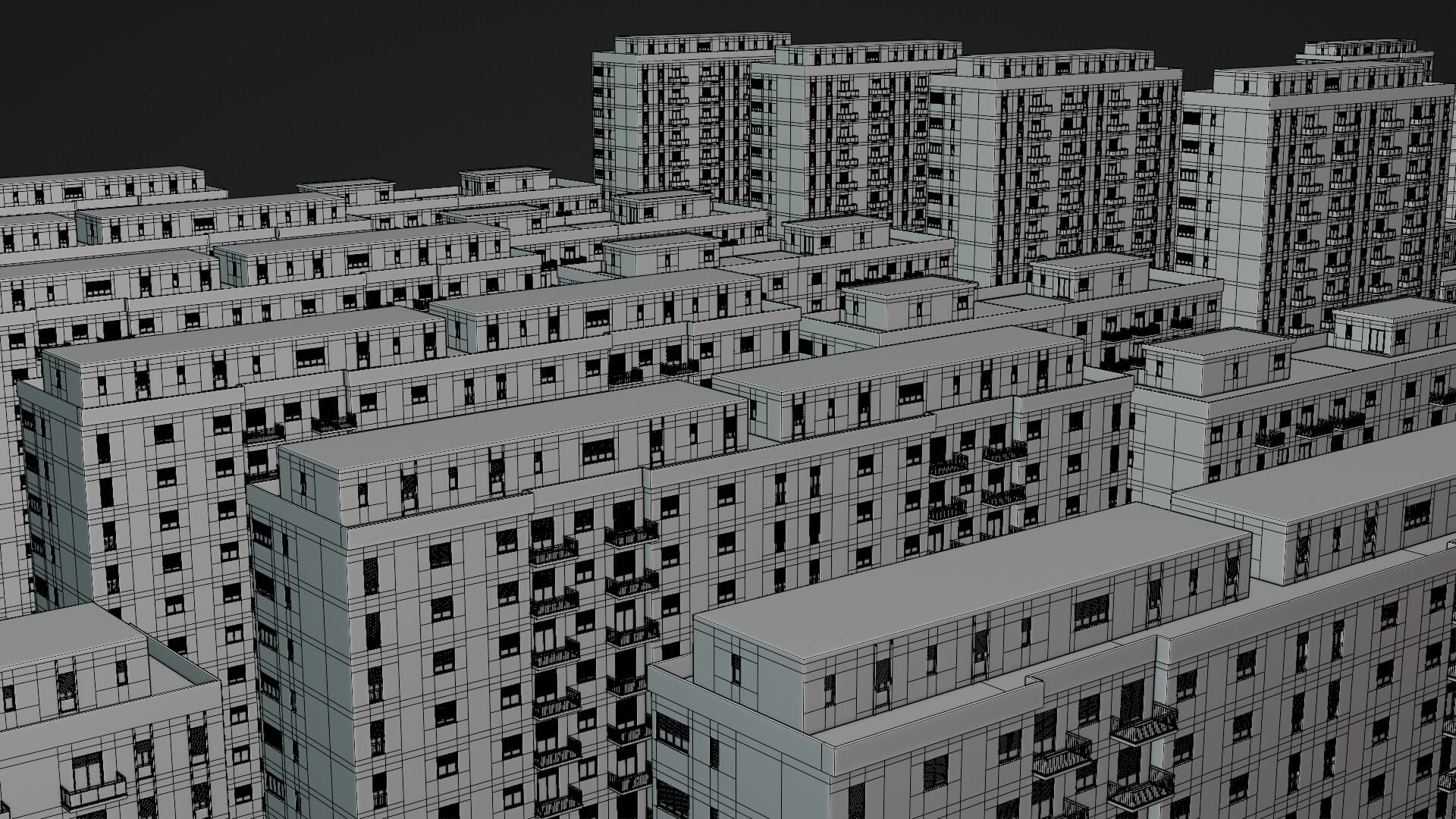 High Density City Residential Buildings Low Poly - 3D Model by ...