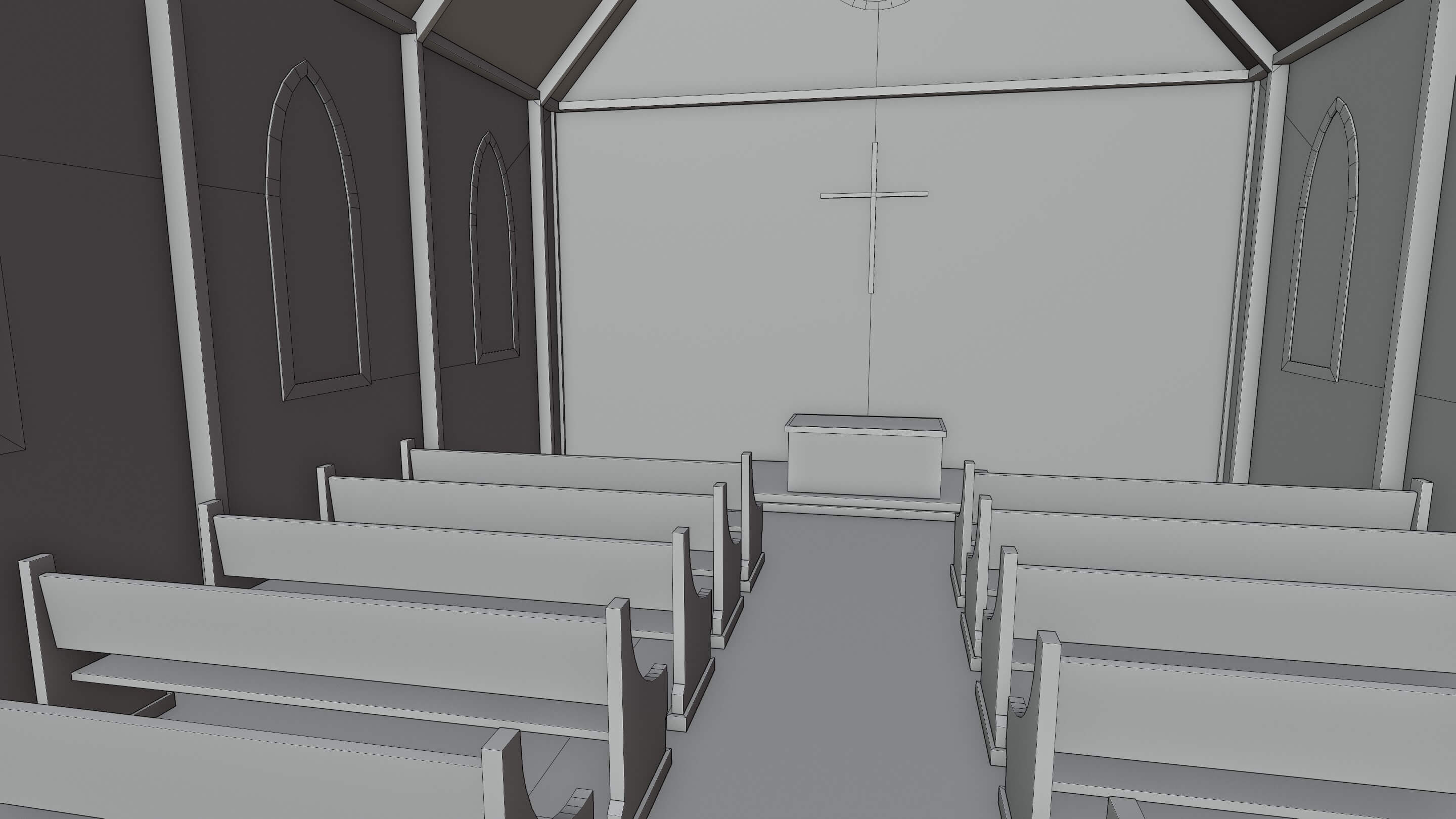Old Church With Interior Low Poly - 3D Model by Marcangangelo Di ...