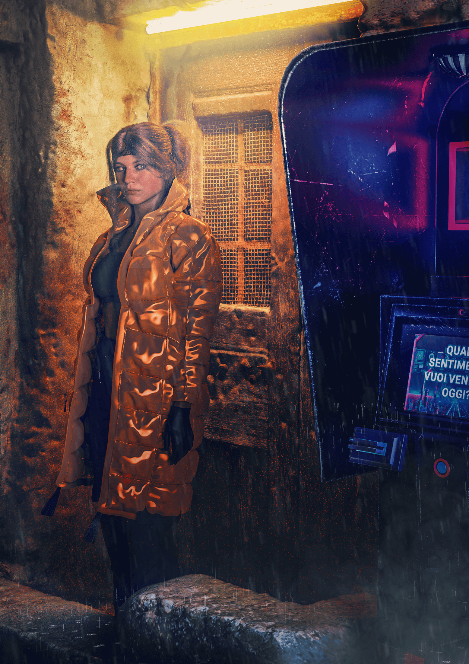 Francesca Coppola Cyberpunk Italy Scene A 3D Render