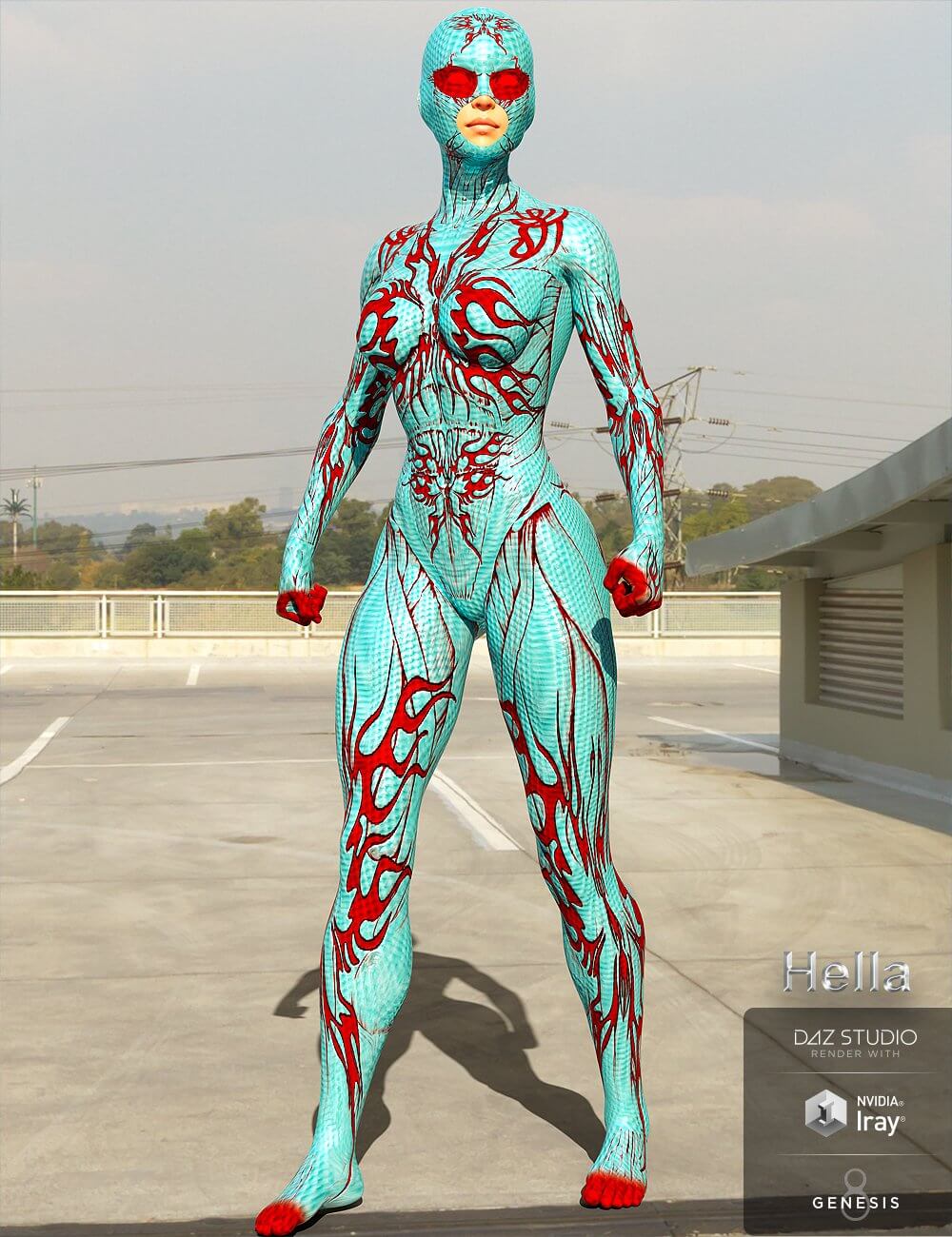 Hella Character and Bodysuit For Genesis 8 Female - Daz Content by Marcius