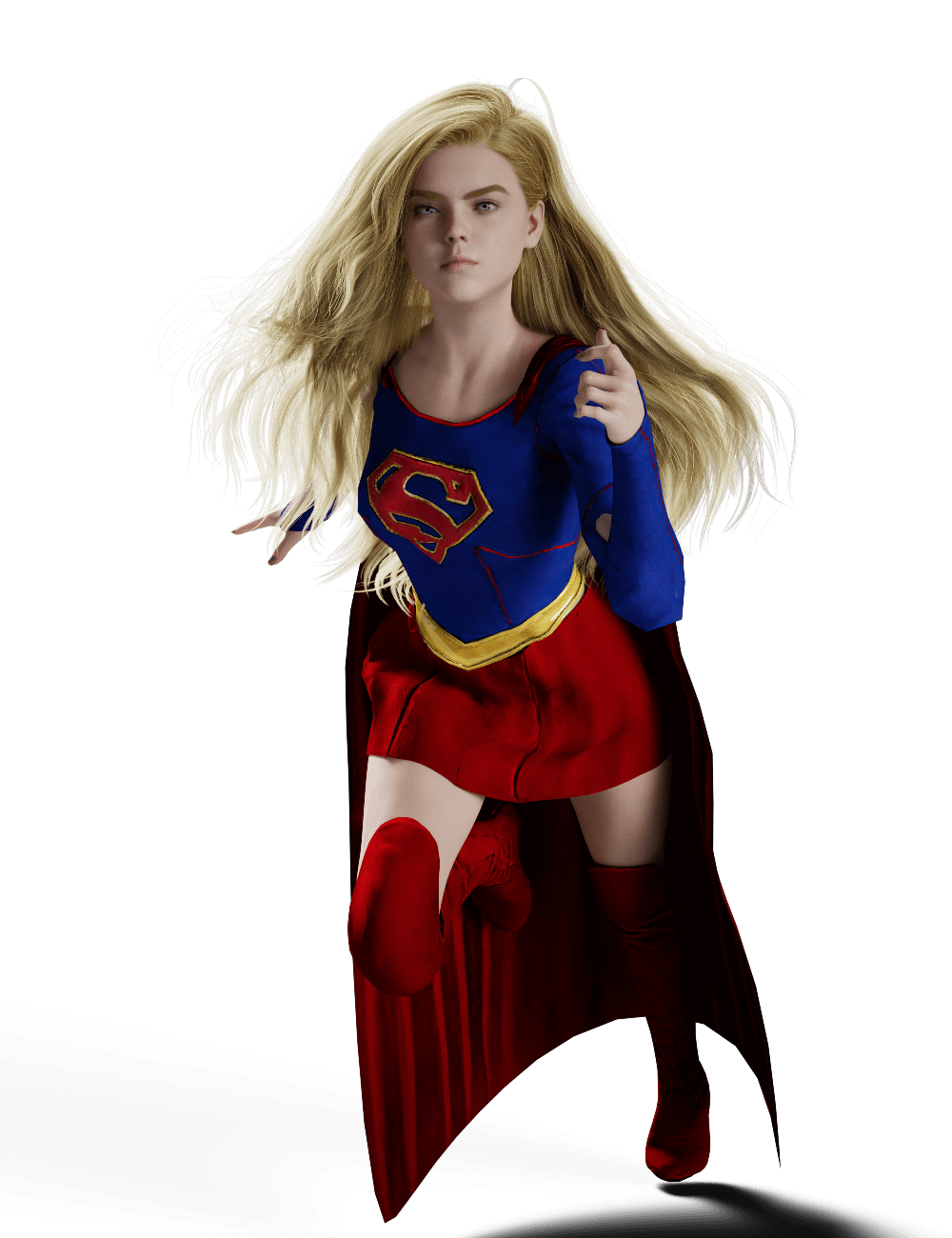 Milly Alcock As Supergirl 3D Render, Digital Art by MarcosGAB