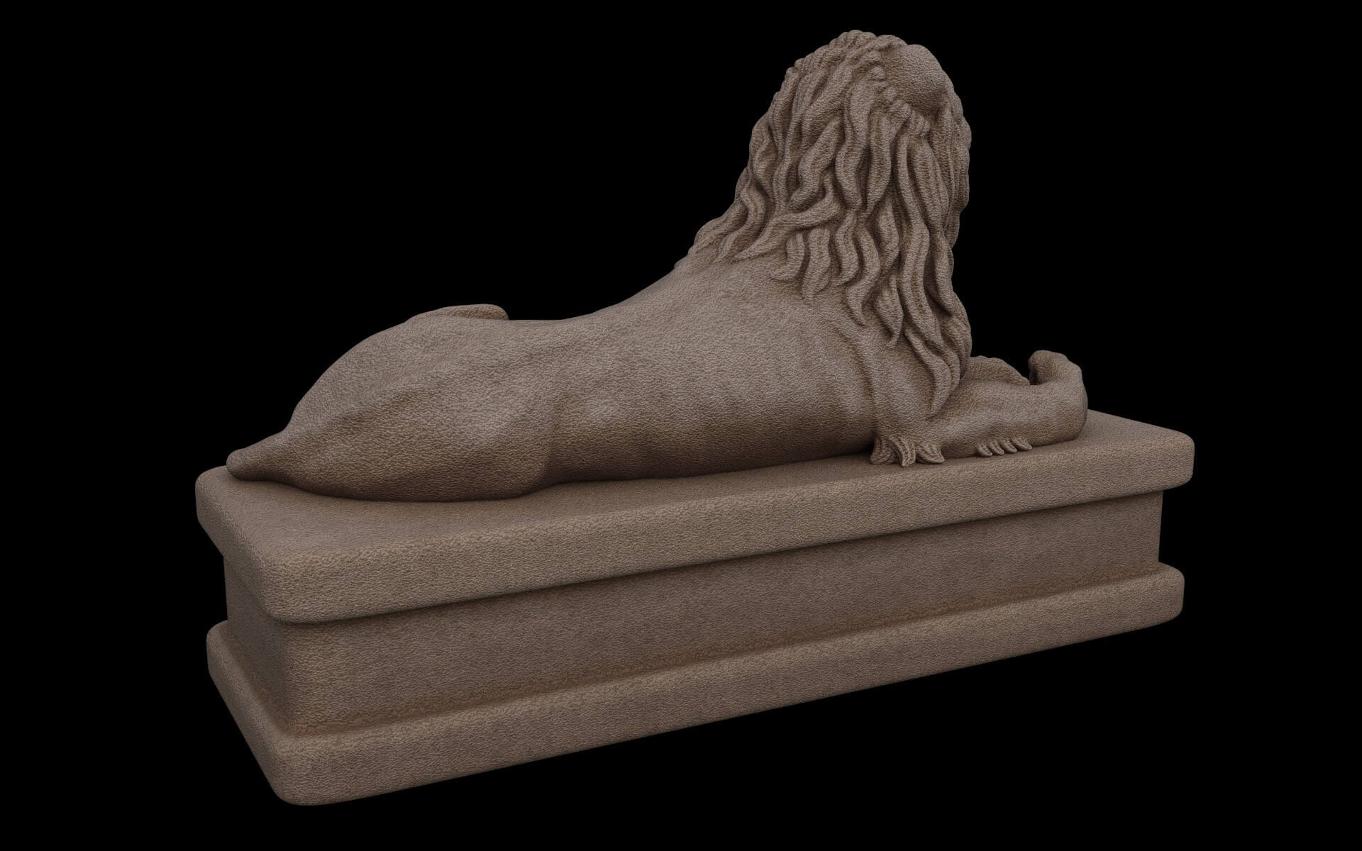 Lion Statue (Granite) - 3D Model by Marianna3D