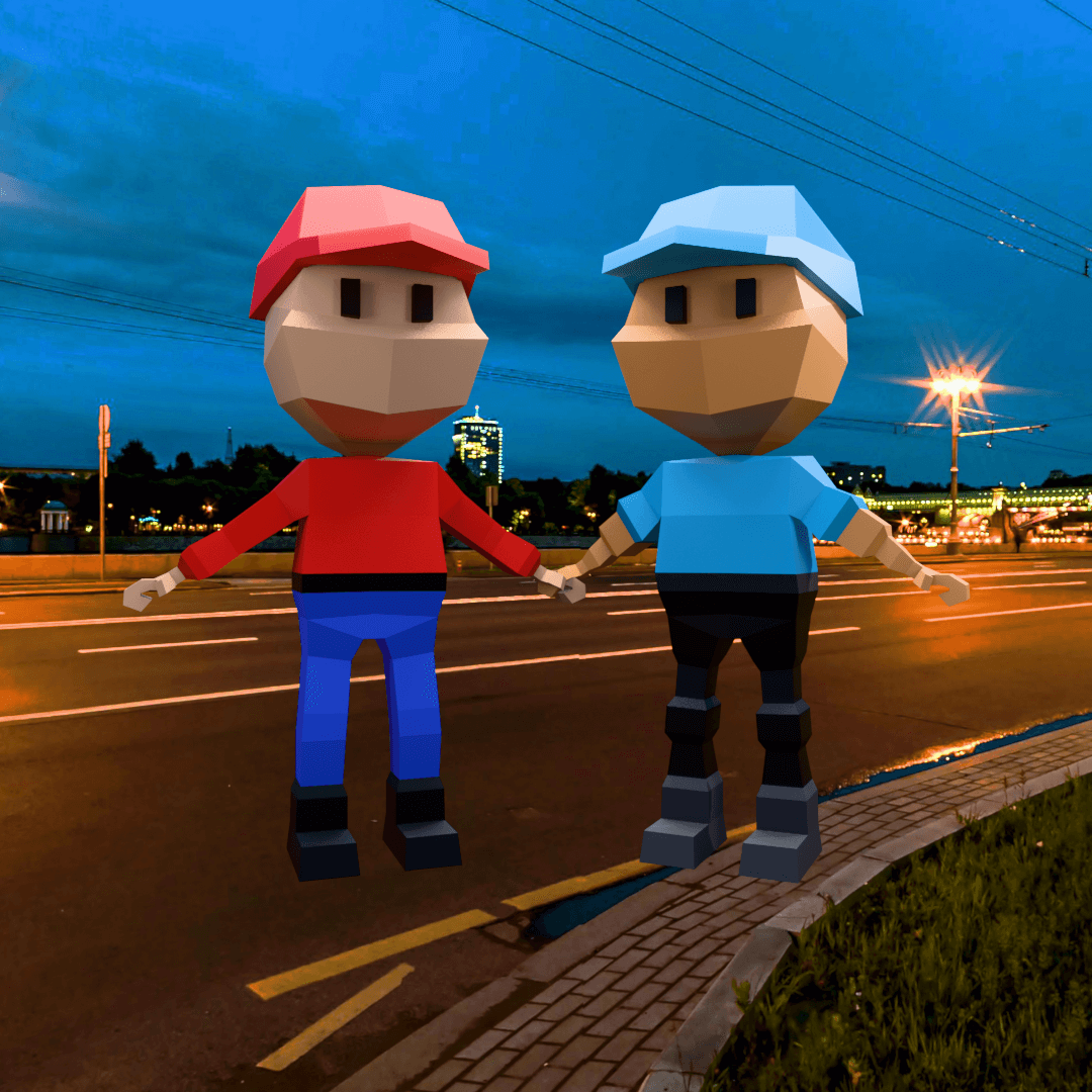 Ultra Bros in da City 3D Render, Digital Art by MarieOnHeart