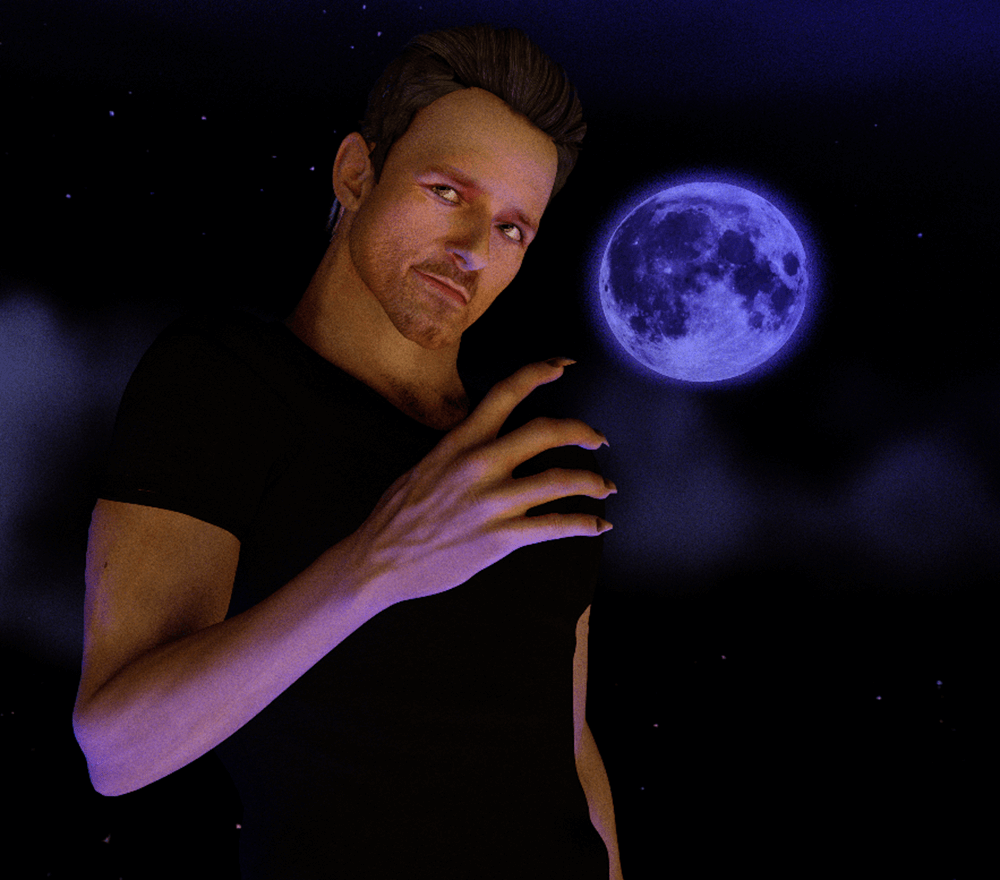 Bad Moon 3D Render, Digital Art by marigold