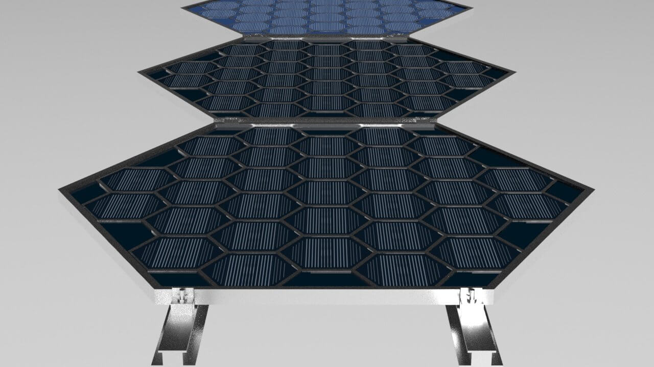 Solar Panel Hexagonal - 3D Model by Marius B