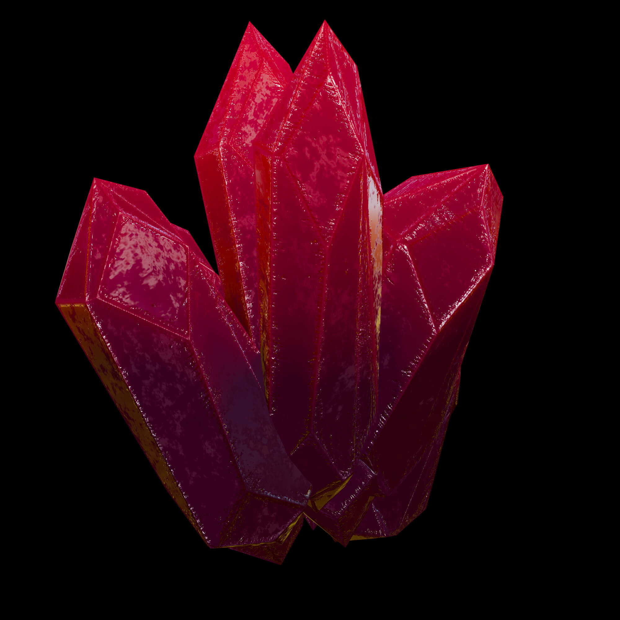 Red Crystals - Free 3D Model by MARKOaf