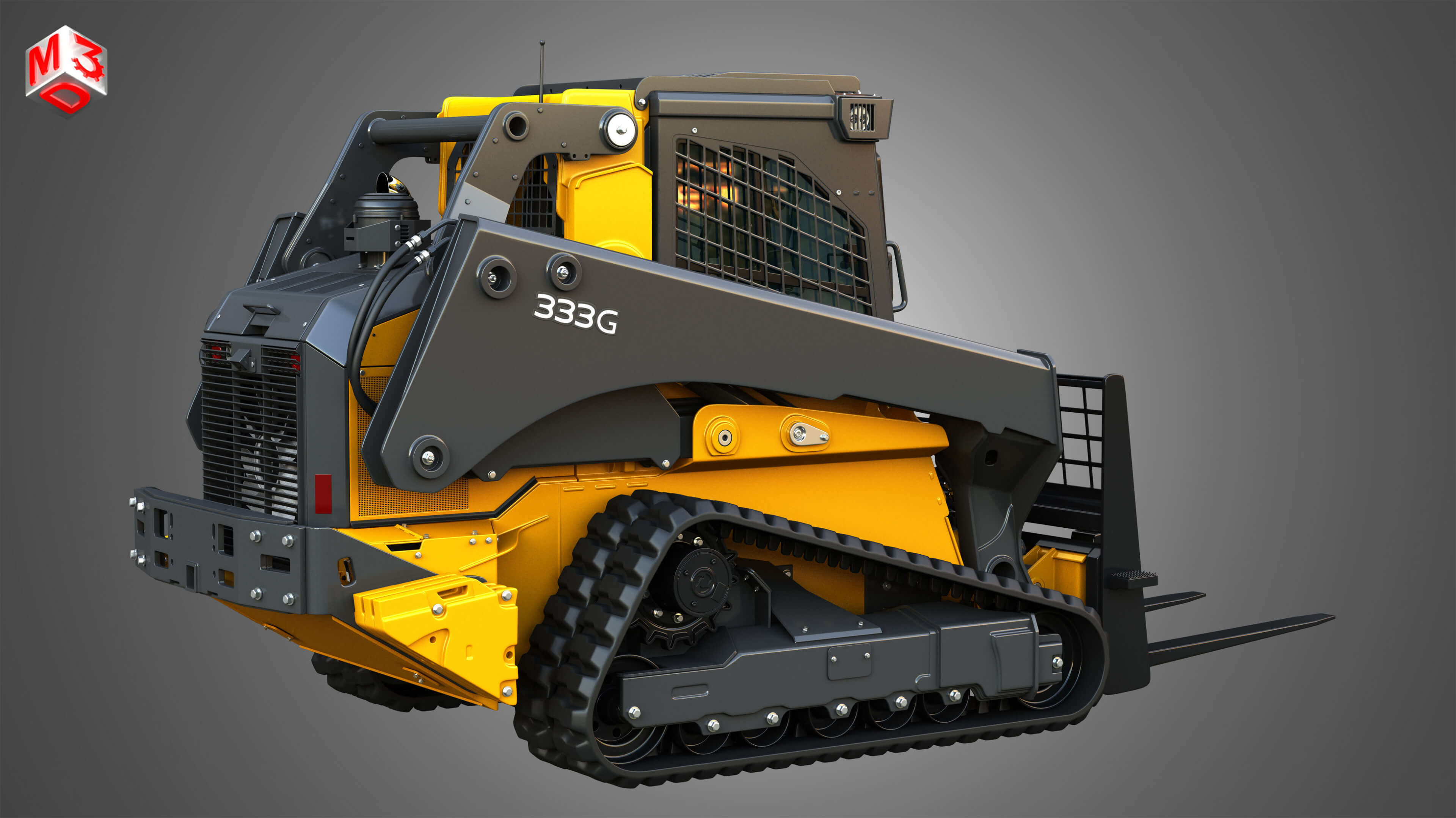 333G Compact Track Loader - Pallet Fork 3D Model by Markos3d