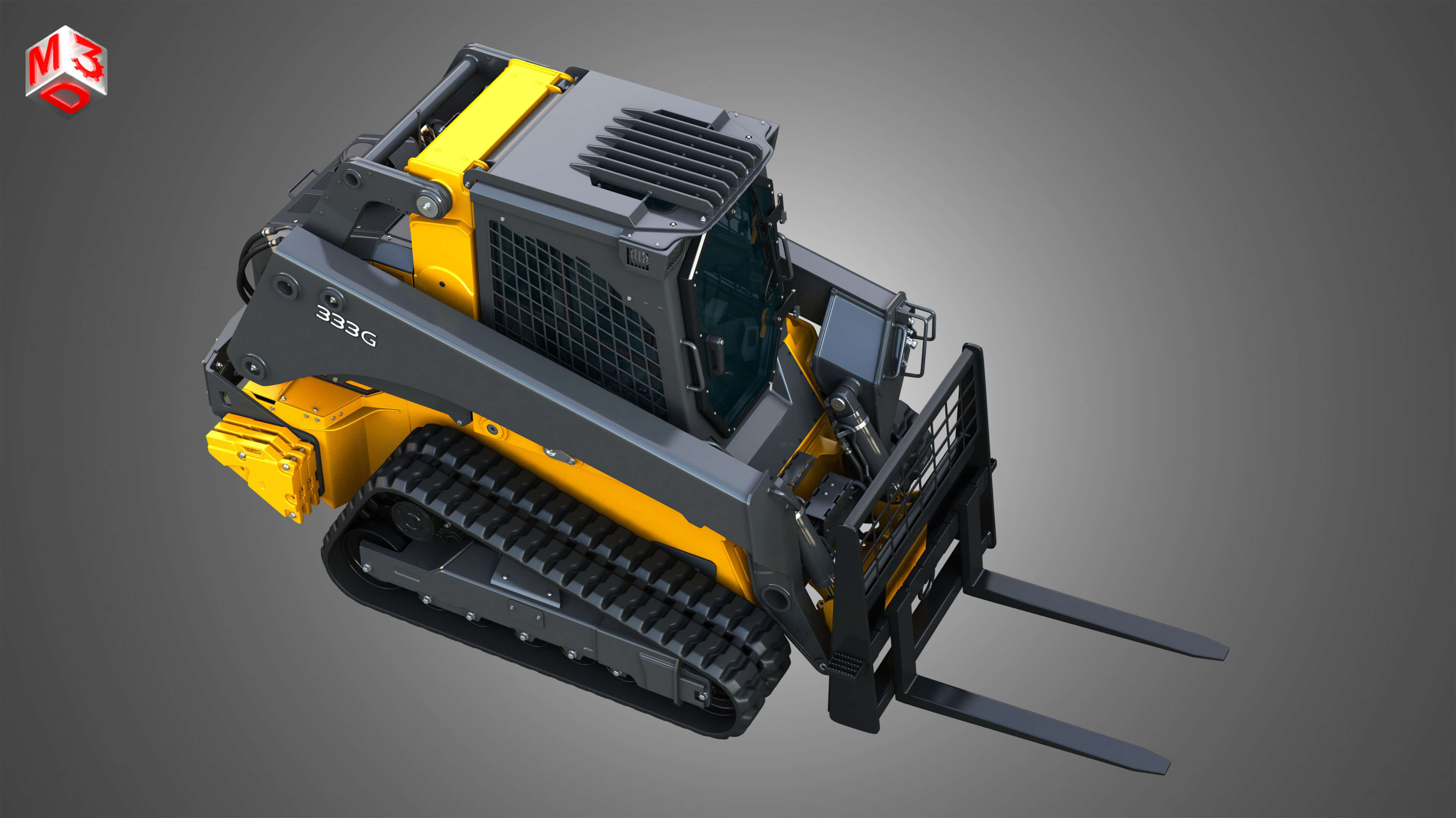 333G Compact Track Loader - Pallet Fork 3D Model by Markos3d