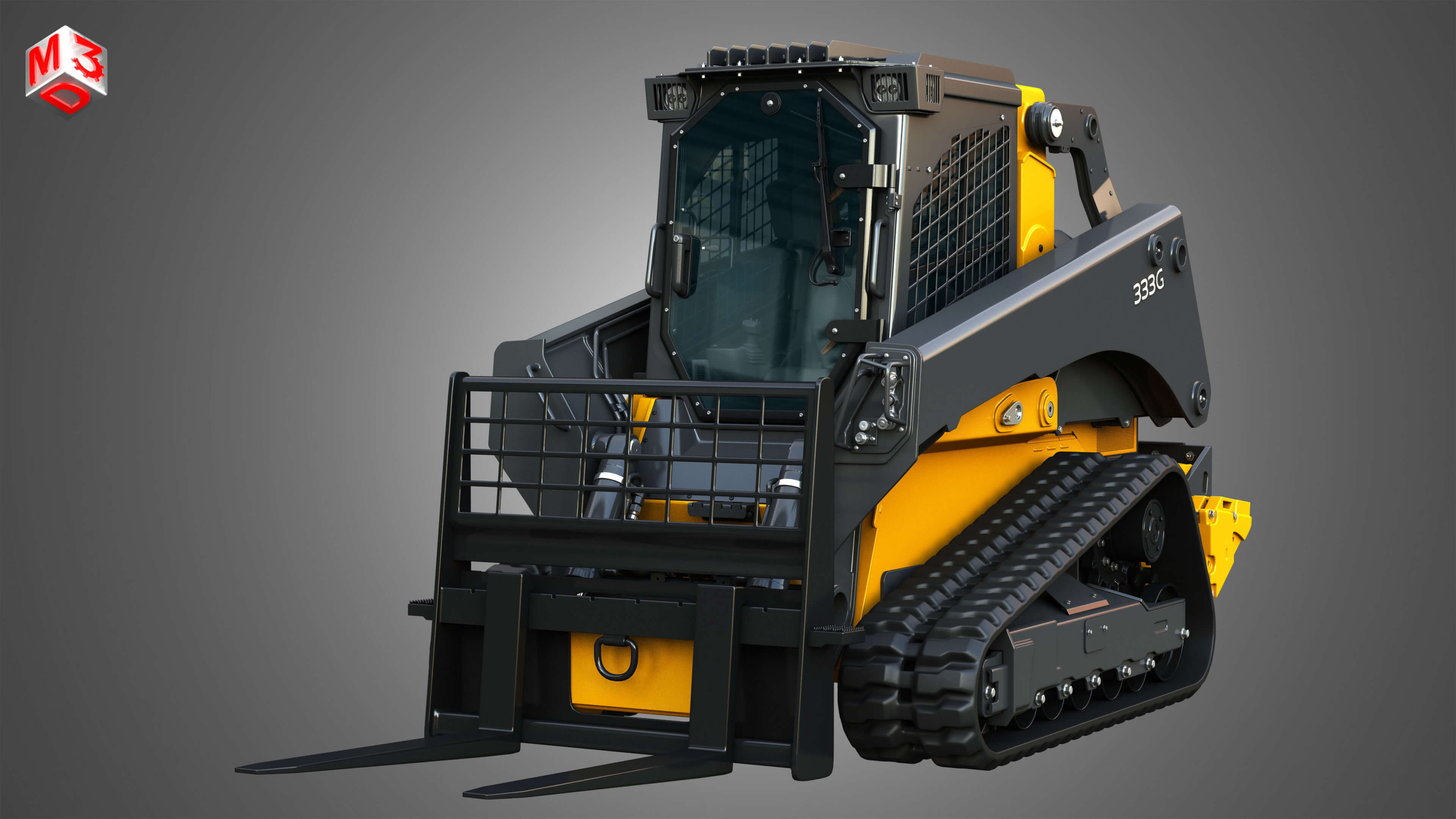 333G Compact Track Loader - Pallet Fork 3D Model by Markos3d