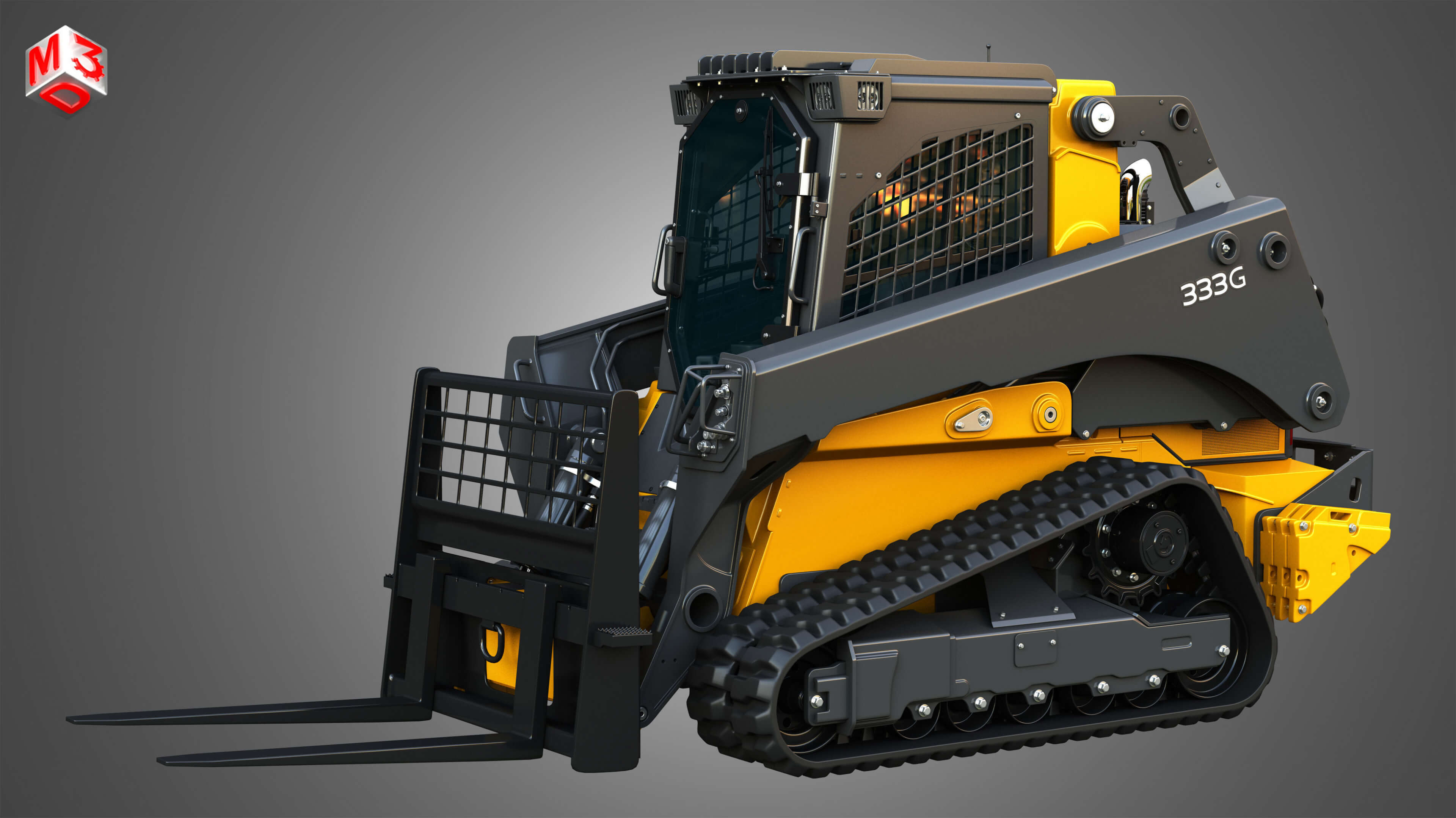 333G Compact Track Loader - Pallet Fork 3D Model by Markos3d