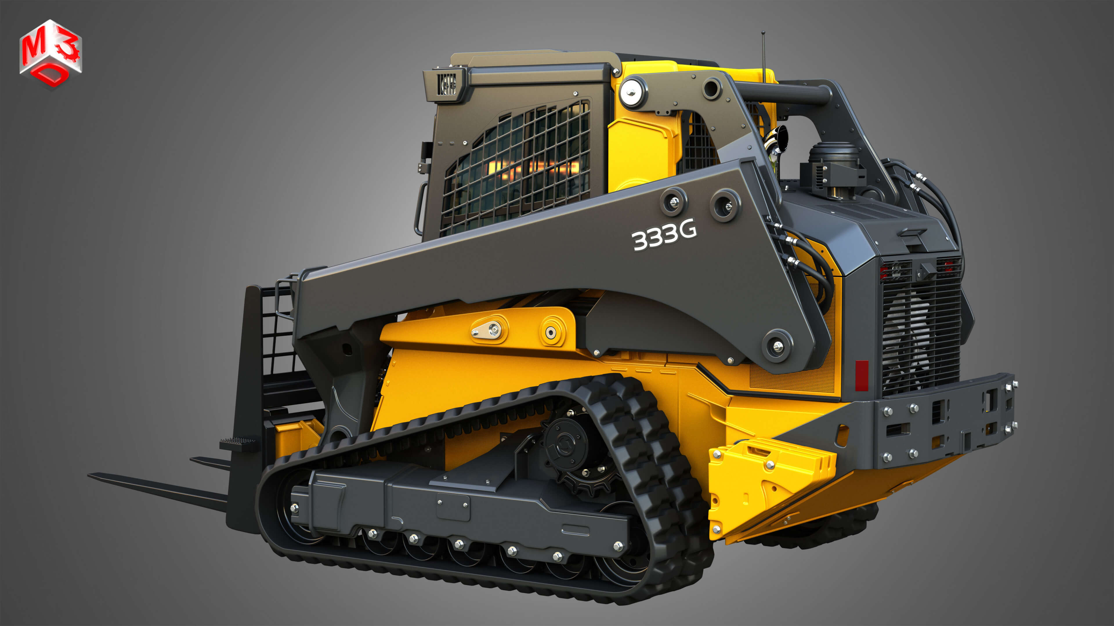 333G Compact Track Loader - Pallet Fork 3D Model by Markos3d
