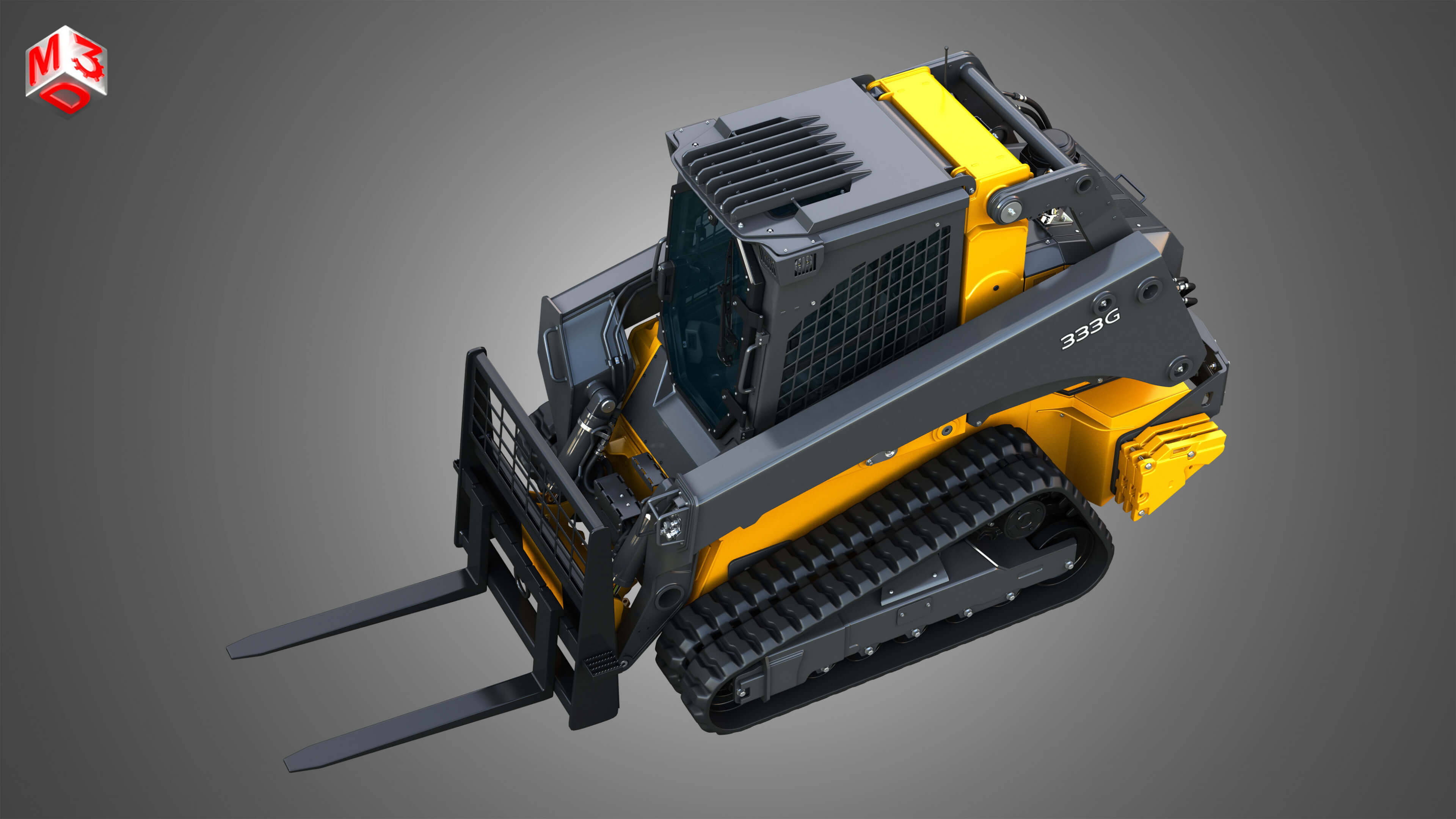 333G Compact Track Loader - Pallet Fork 3D Model by Markos3d