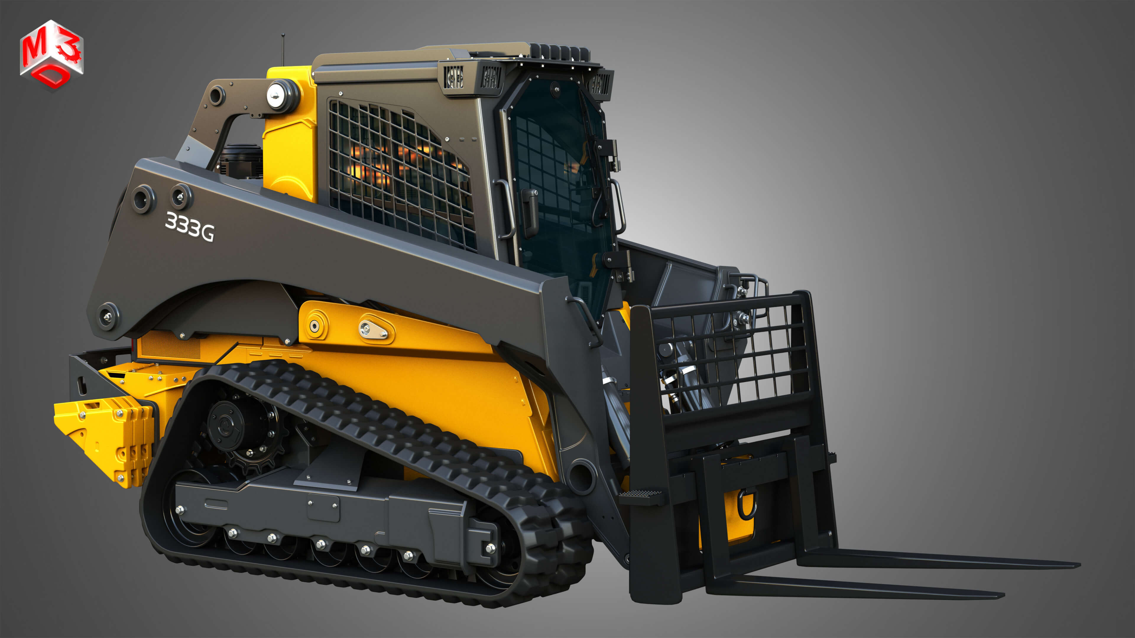 333G Compact Track Loader - Pallet Fork 3D Model by Markos3d