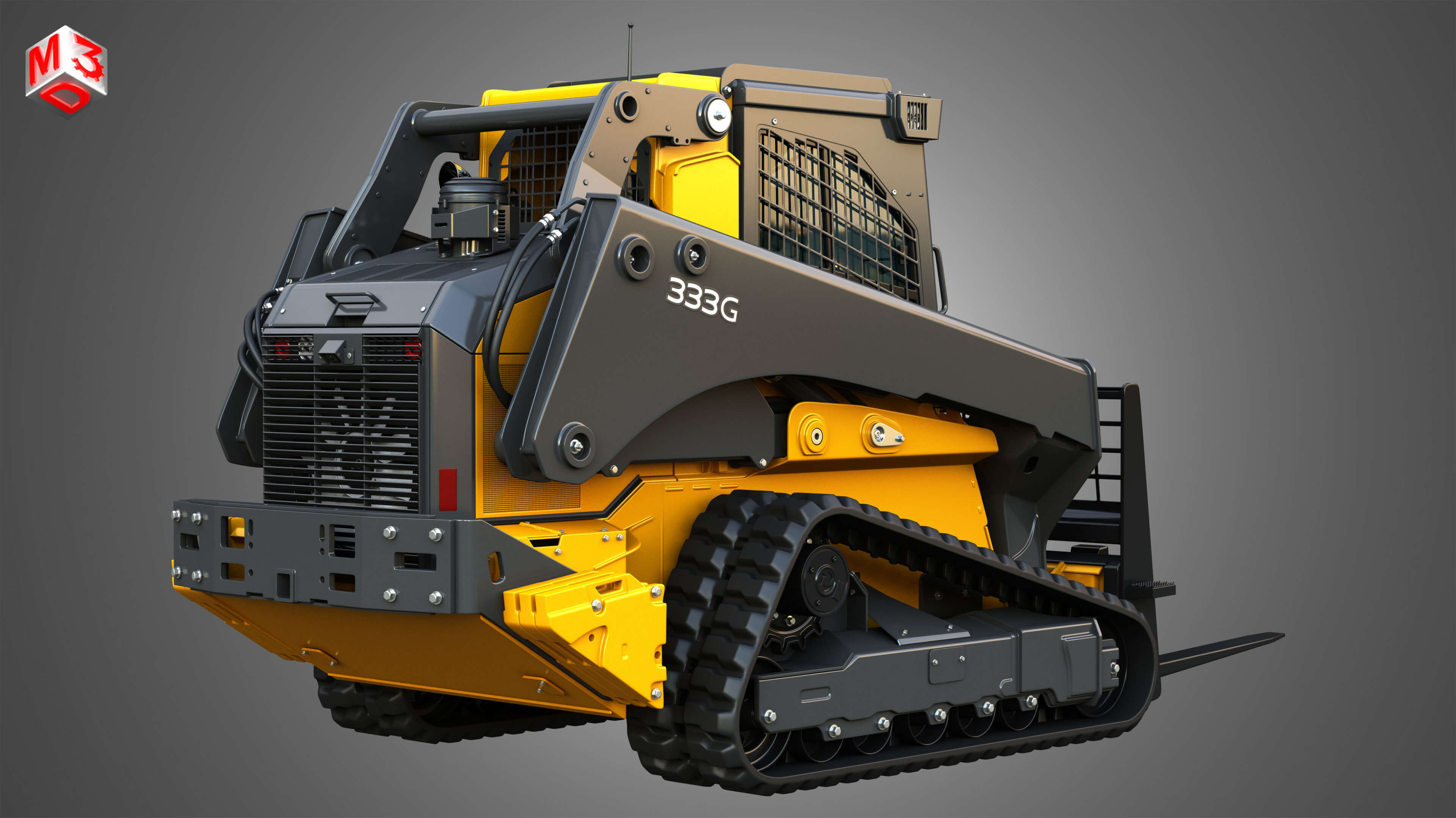 333G Compact Track Loader - Pallet Fork 3D Model by Markos3d